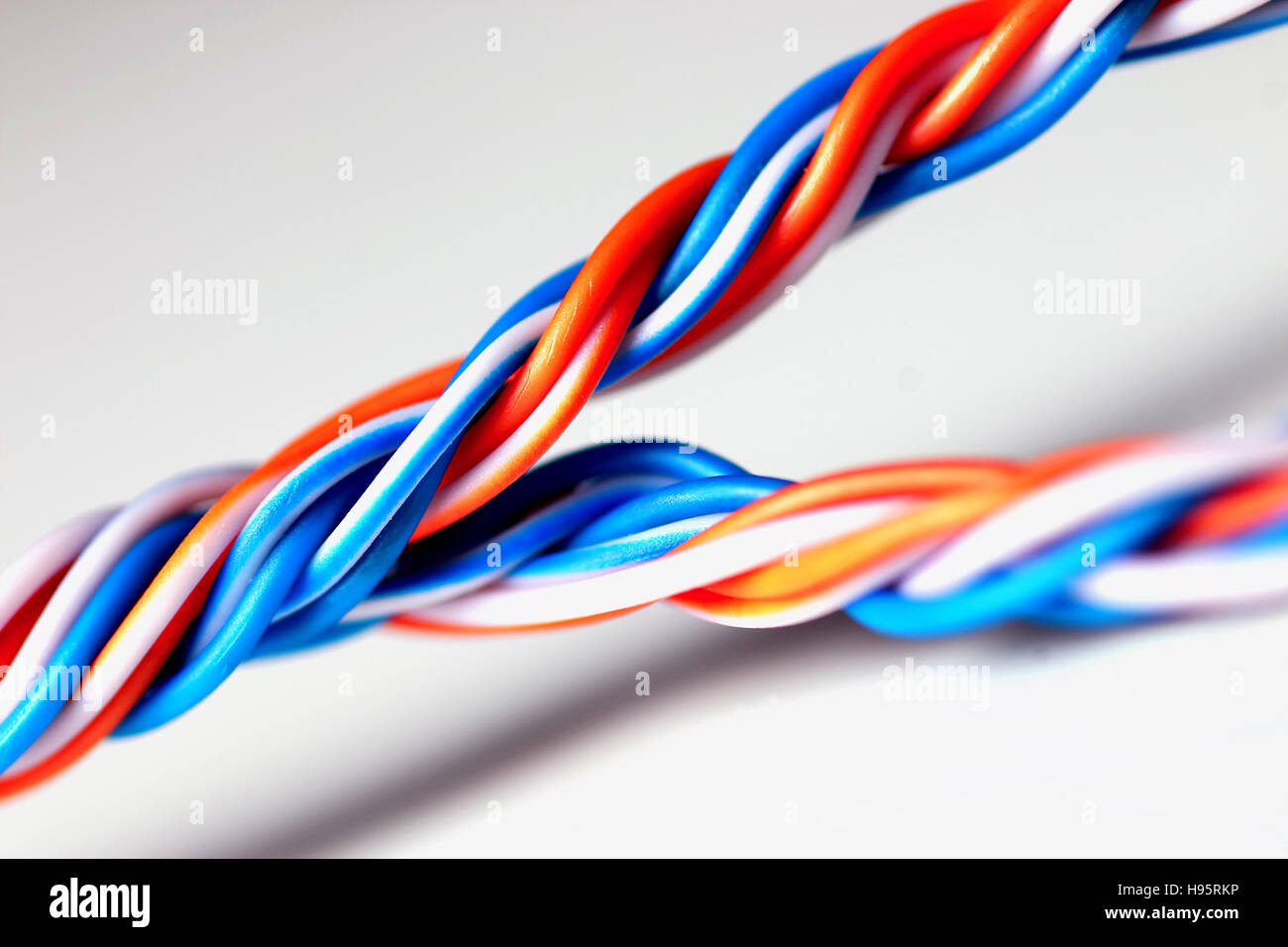macro color braided wire Stock Photo - Alamy