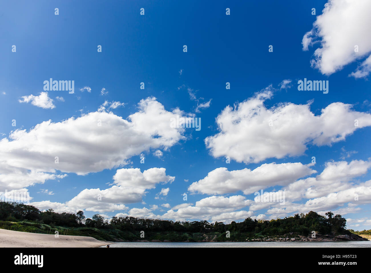 Sky and river On the bright sky along the Mekong Thailand Stock Photo ...