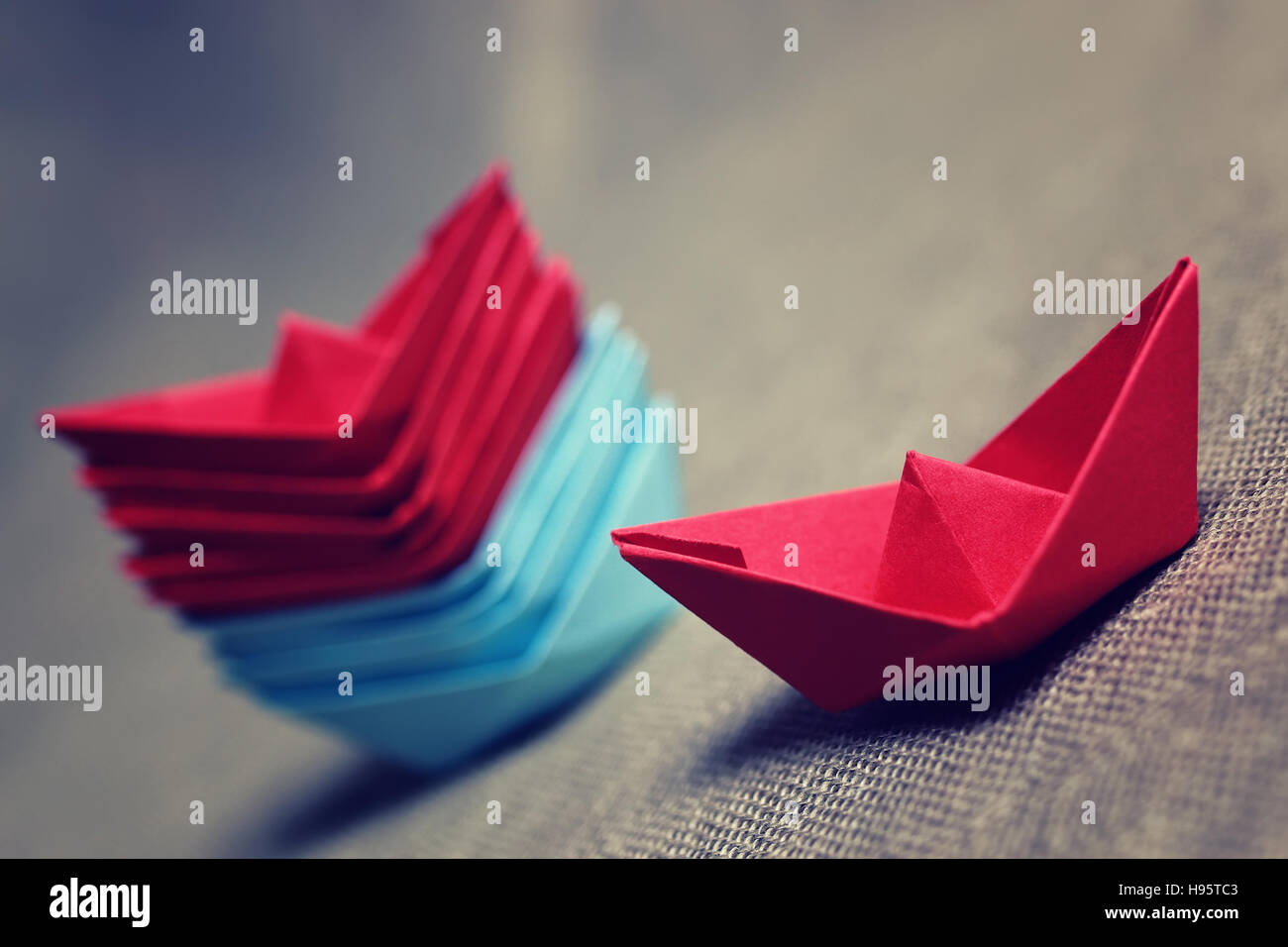 colored paper boats Stock Photo - Alamy