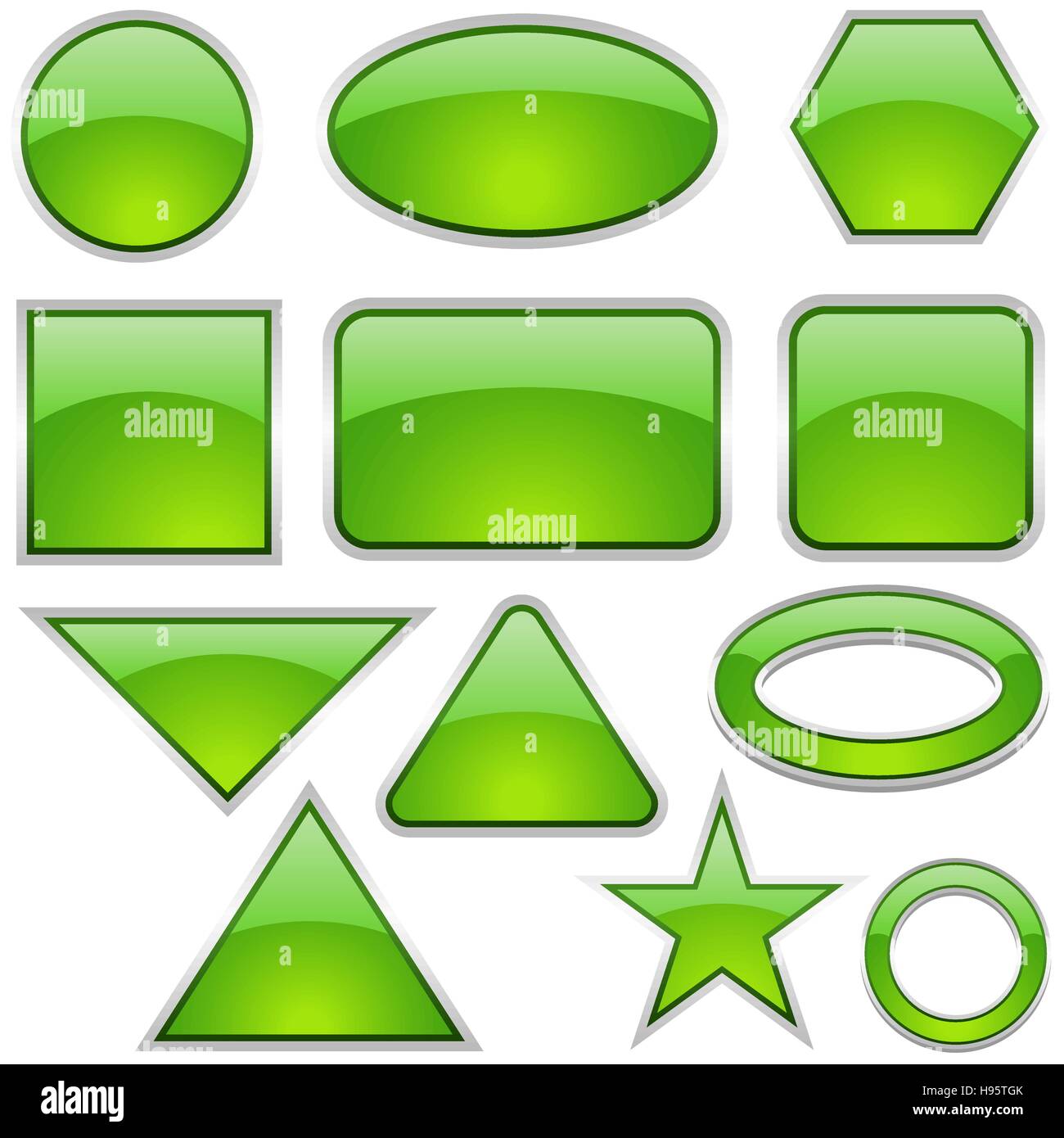 Green Glass Icon Buttons Stock Vector Image & Art - Alamy