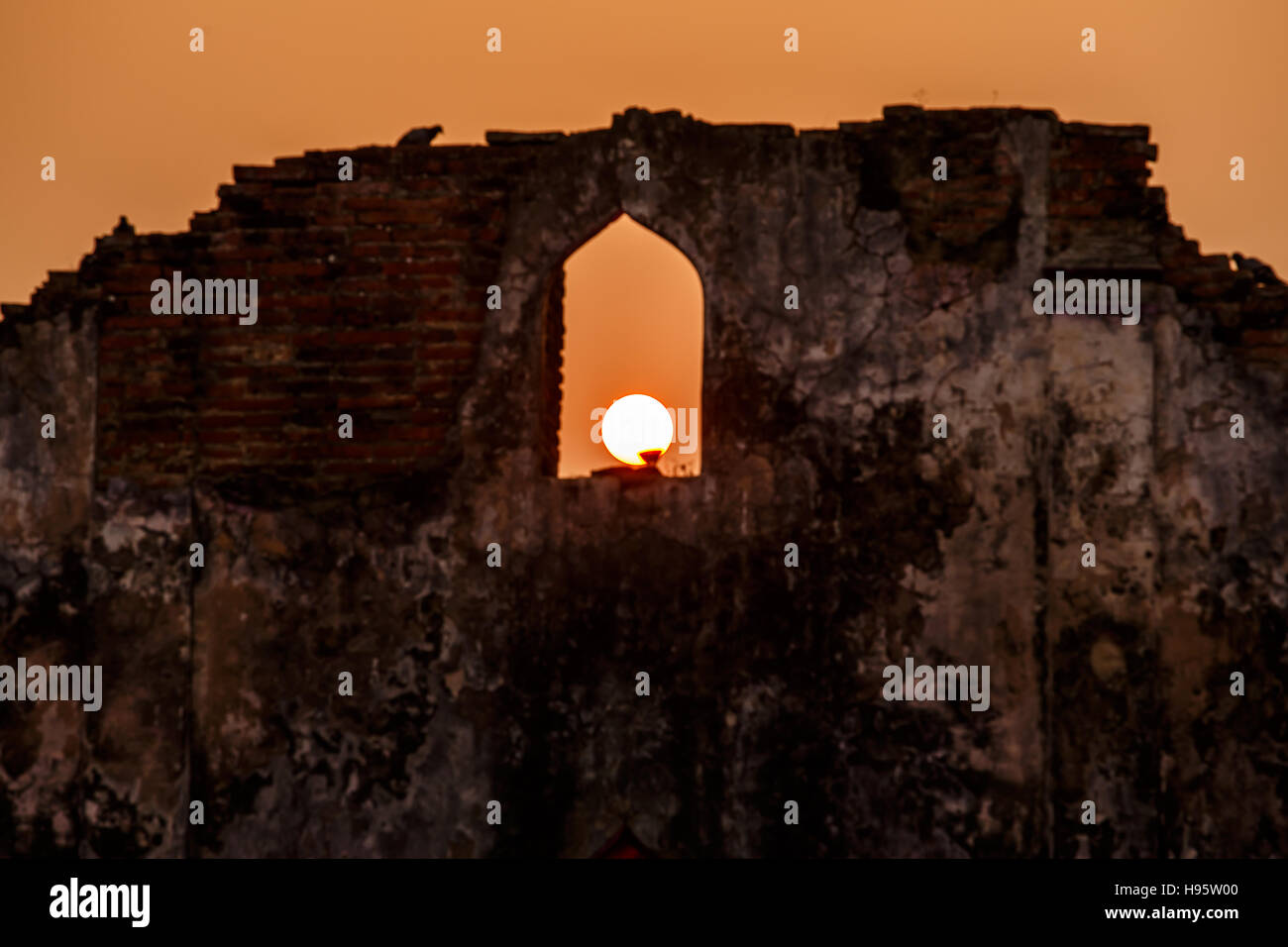 Brick wall sunset Stock Photo - Alamy