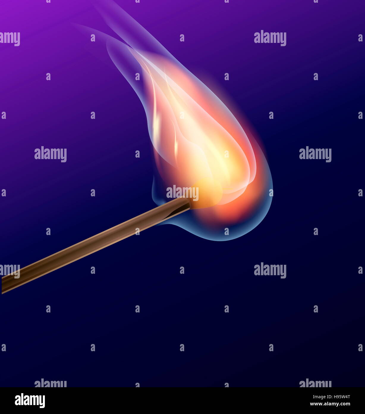 Match flame blue background hi-res stock photography and images - Alamy