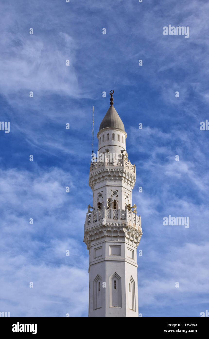 One of Quba Mosque's Minaret Stock Photo - Alamy