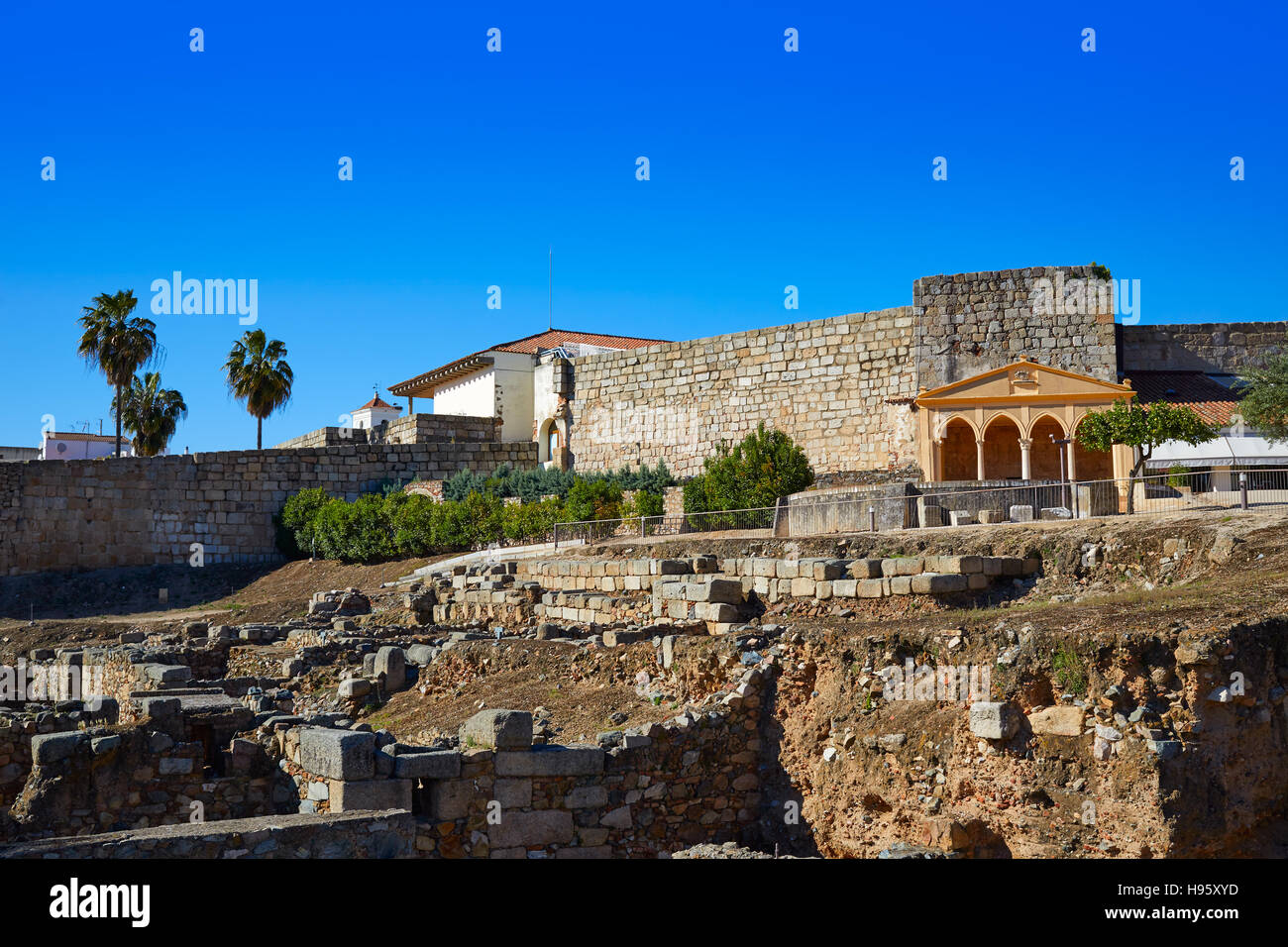 Merida Alcazaba in Spain Badajoz Extremadura by via de la Plata way ...