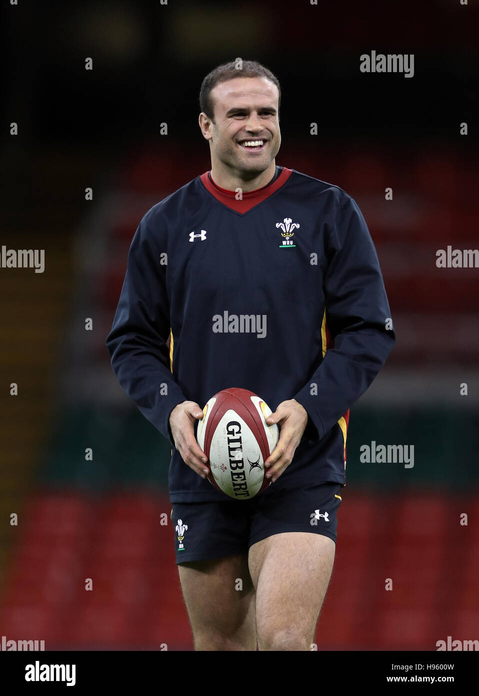 Wales' Jamie Roberts during a captain's run at the Principality Stadium ...