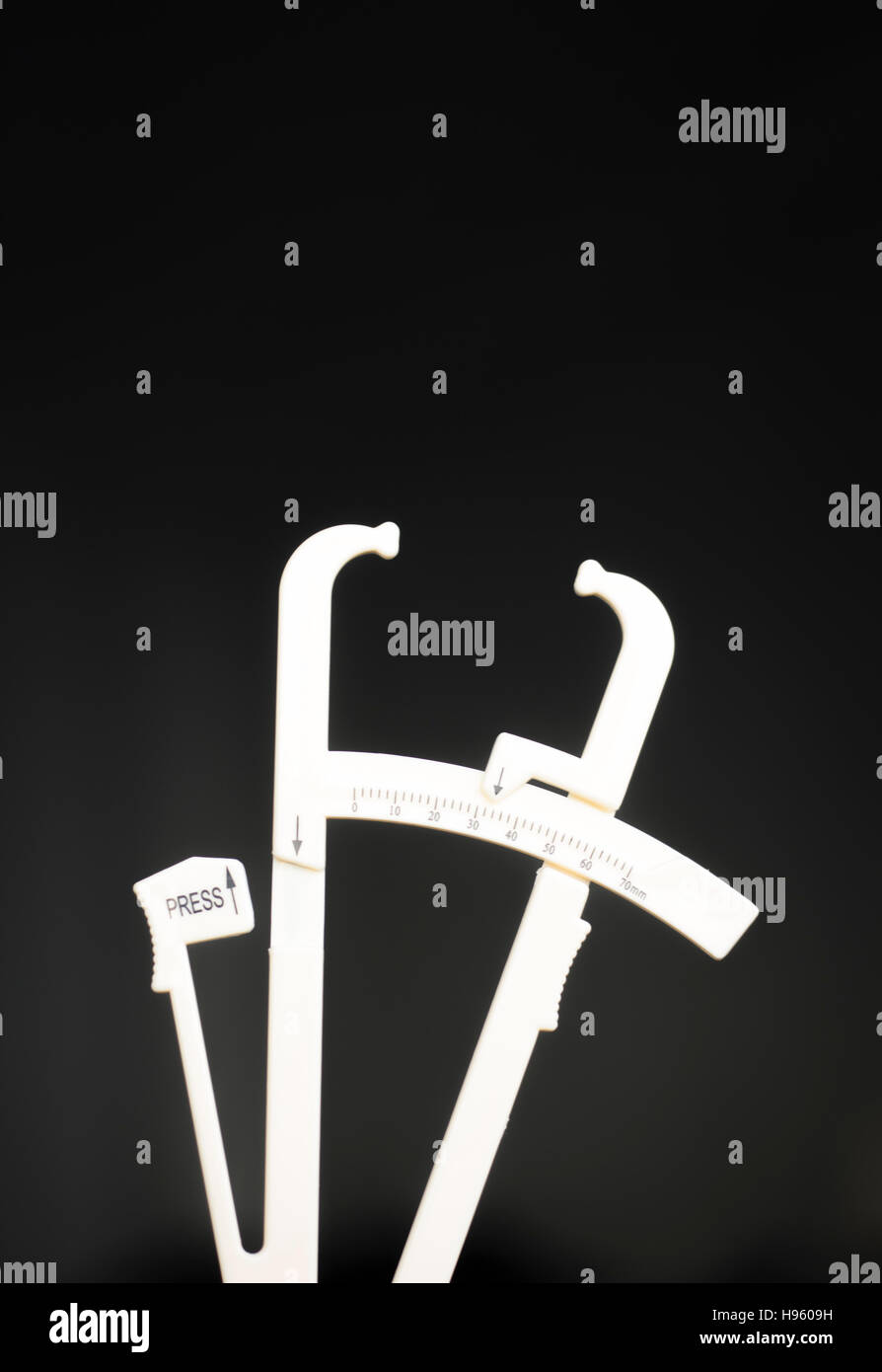 Bodyfat fat calipers used to measure percentage fat in different zones ...