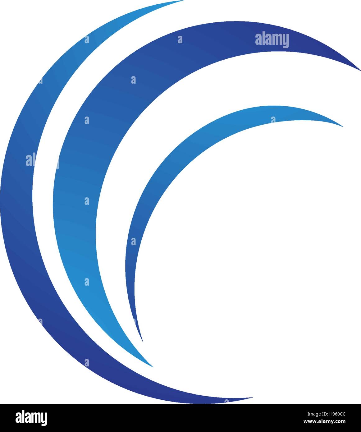 Vector Logo with yellow sun and blue sea waves. Vector logotype Stock ...