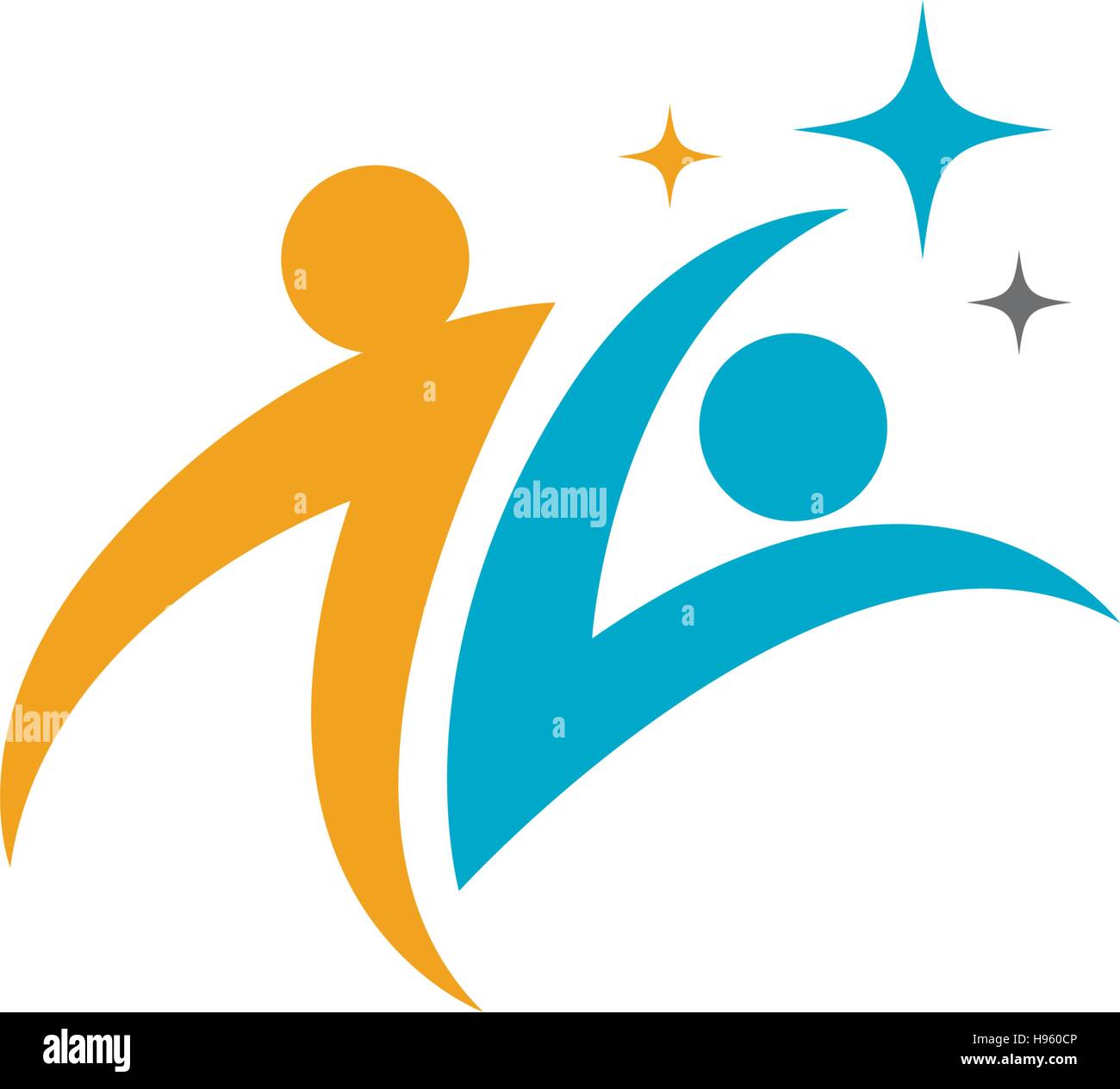 Fun people Healthy Life icon Logo template Stock Vector Image & Art - Alamy