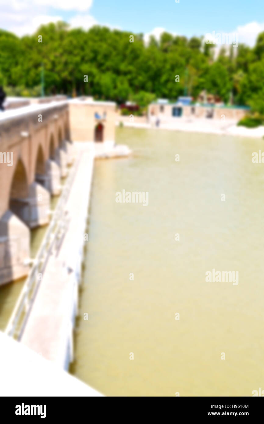 blu in iran the old bridge and the river antique construction near ...