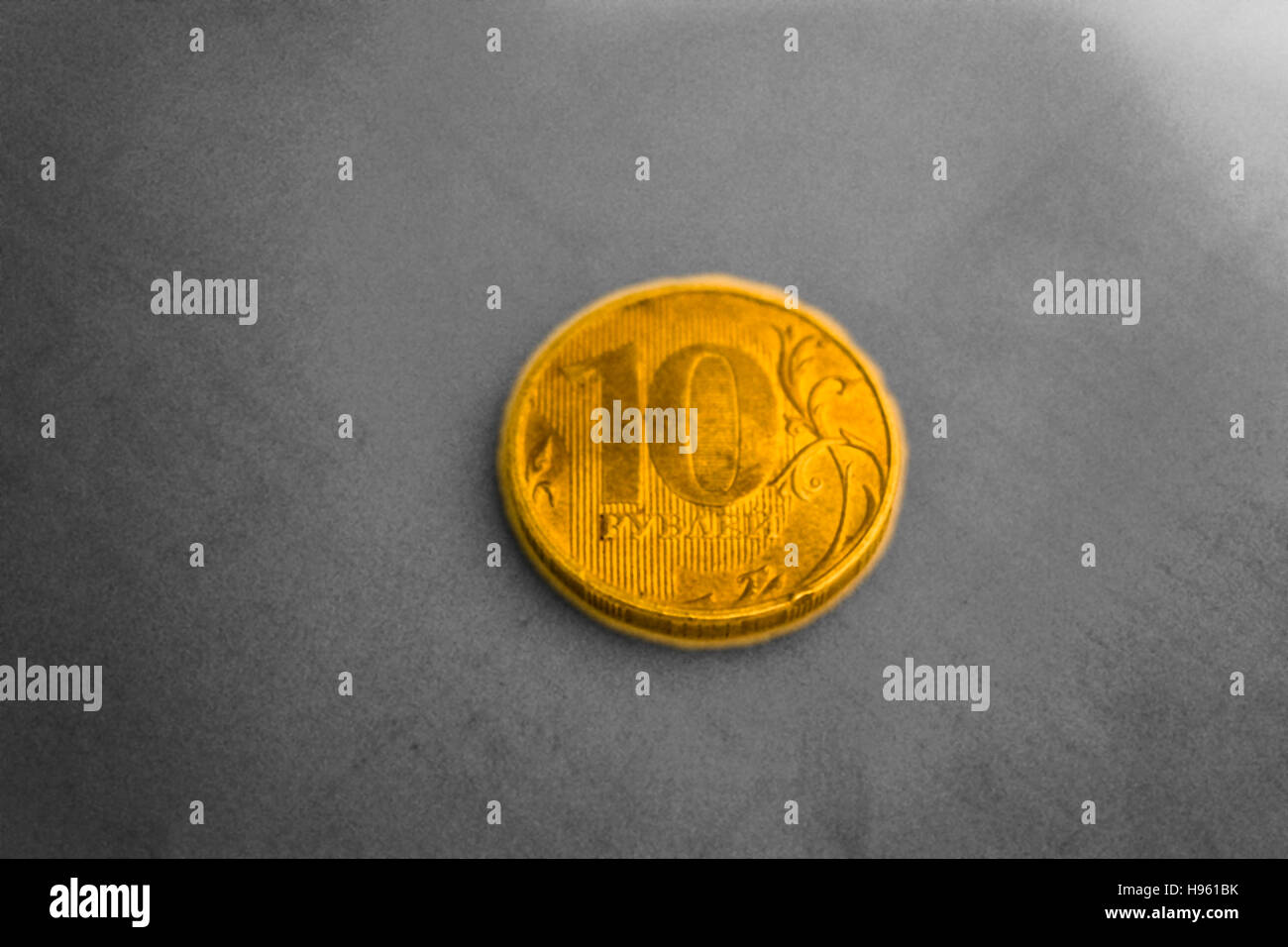 beautiful gold coin 10 Russian rubles Stock Photo - Alamy