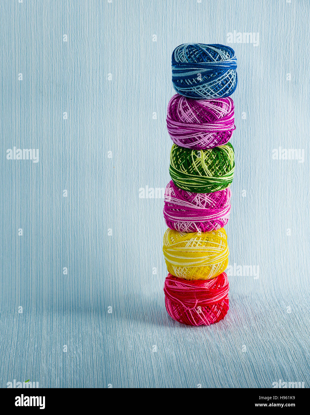 Awkwardly Balanced Rainbow Crochet Threads Stock Photo - Alamy
