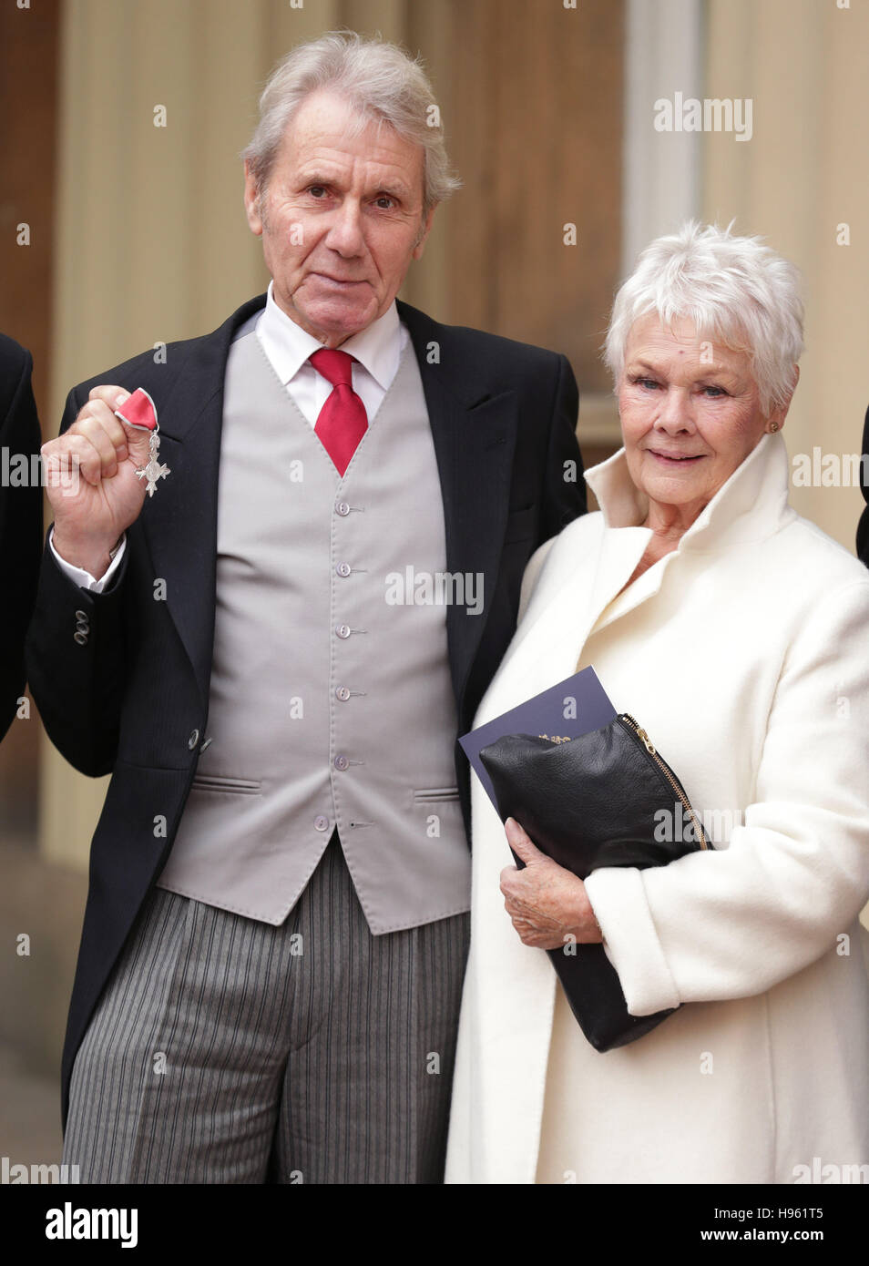 Dame Judi Dench with David Mills with his MBE which he received by ...