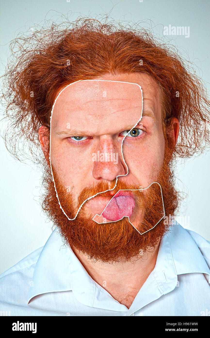 Portrait of young man with shocked facial expression Stock Photo - Alamy