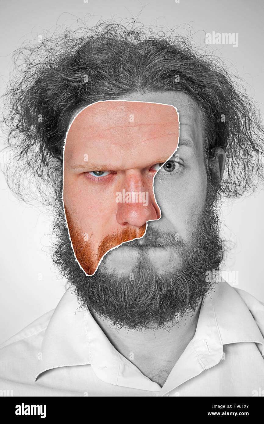 Portrait of young man with shocked facial expression Stock Photo - Alamy