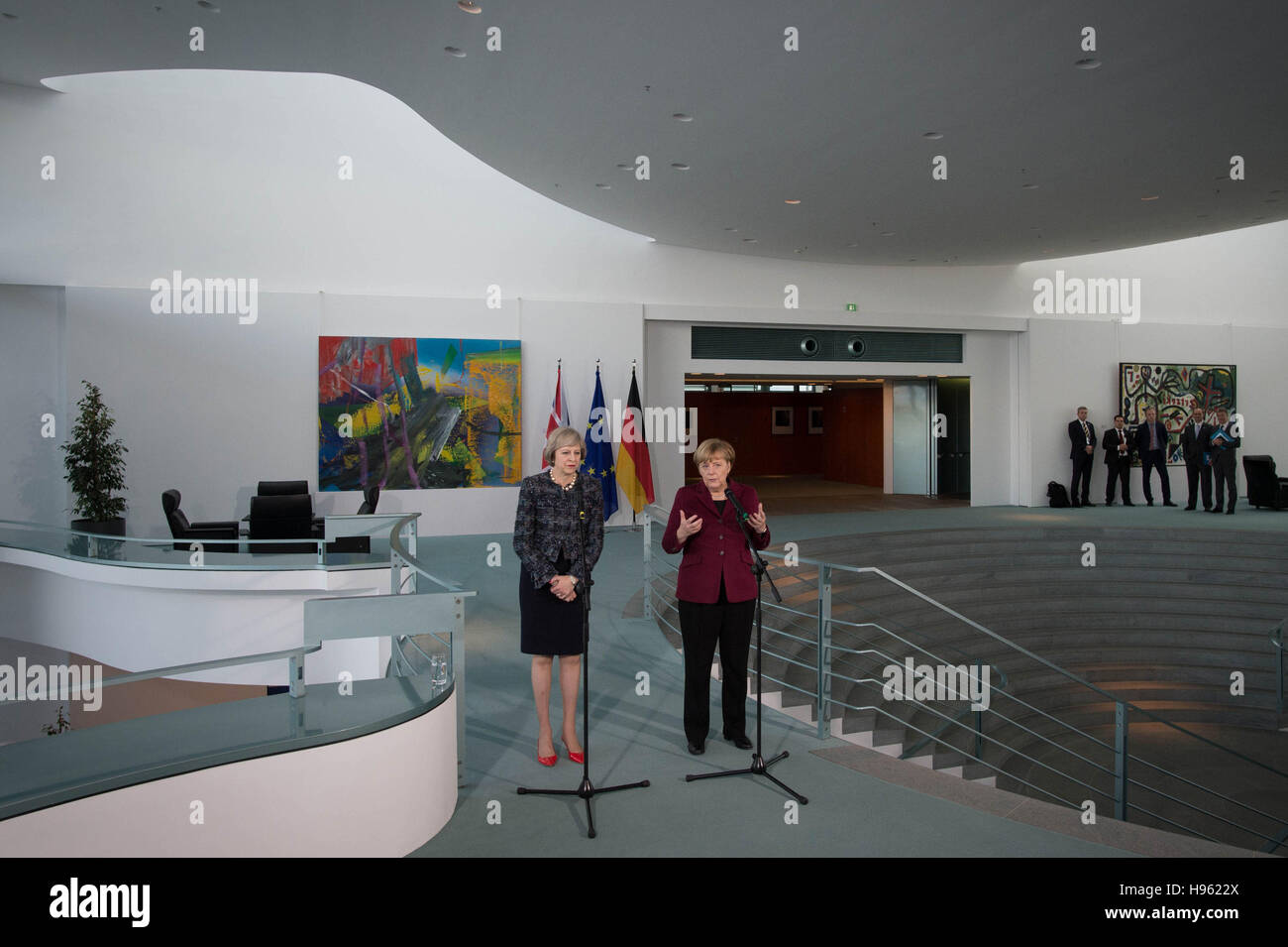 Prime Minister Theresa May (left) and German Chancellor Angela Merkel ...