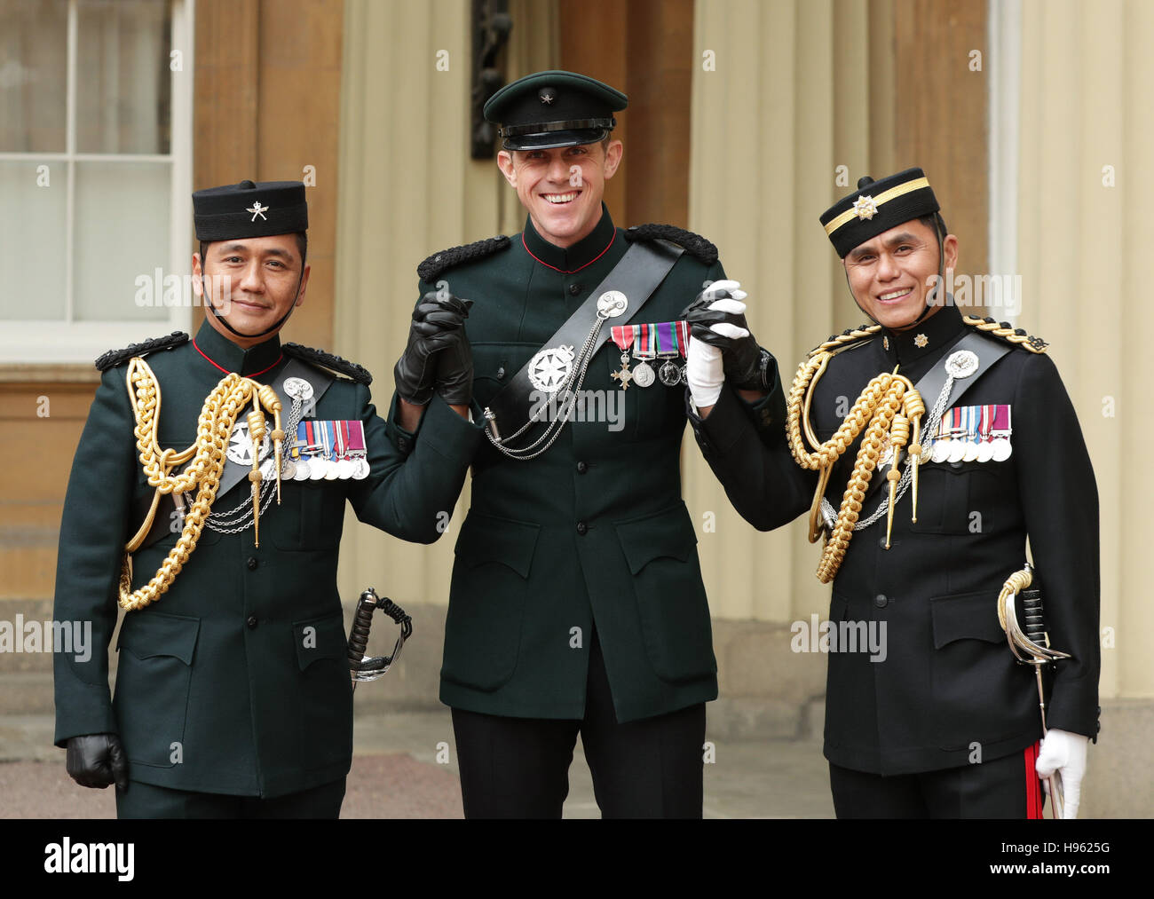 Queen's Gurkha Orderly Officers Captain Lalit Gurung (left) and Captain ...