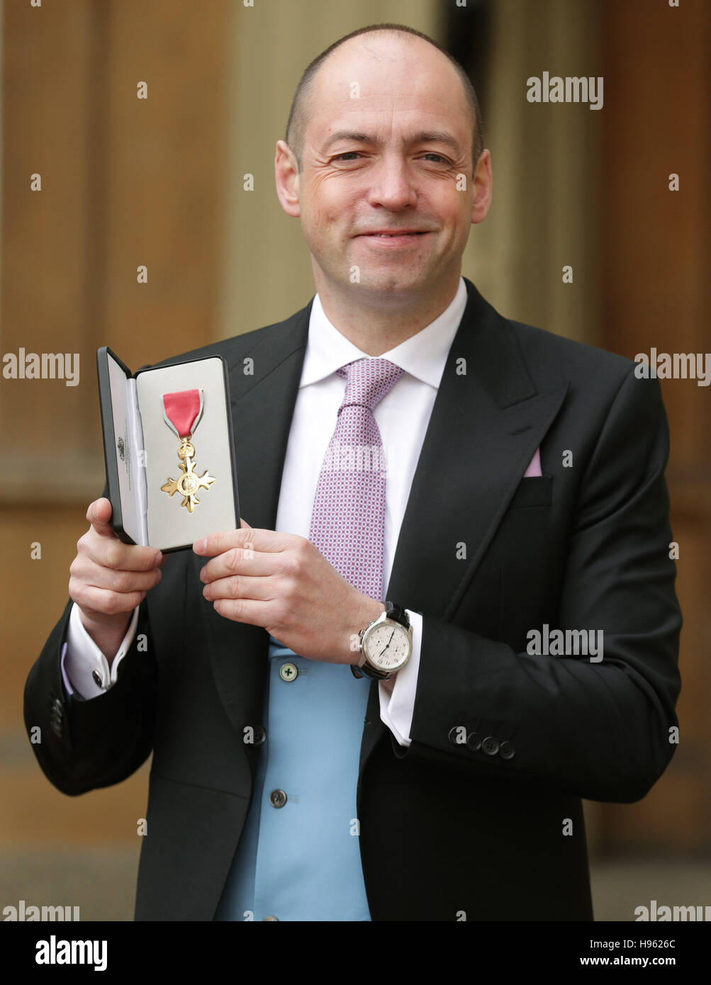 Gareth Neame, with his OBE which he received by the Prince of Wales ...