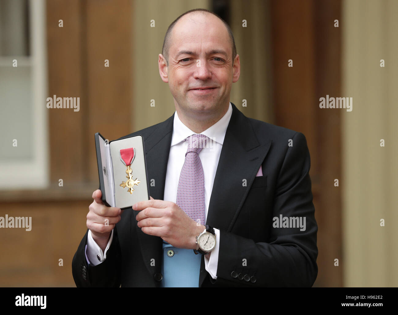 Gareth Neame, with his OBE which he received by the Prince of Wales ...