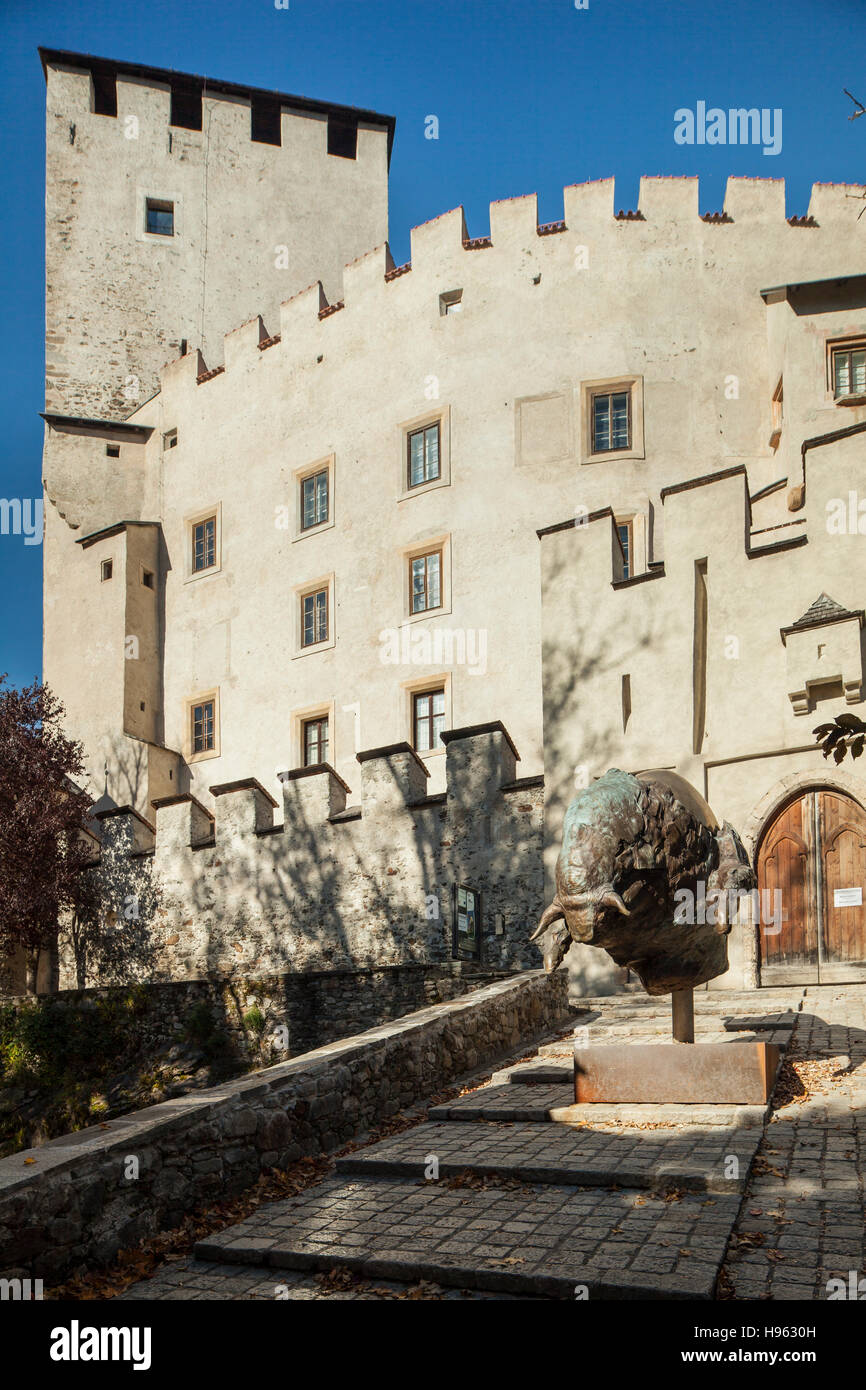Sunny autumn day at Bruck castle in Lienz, Tirol, Austria Stock Photo ...