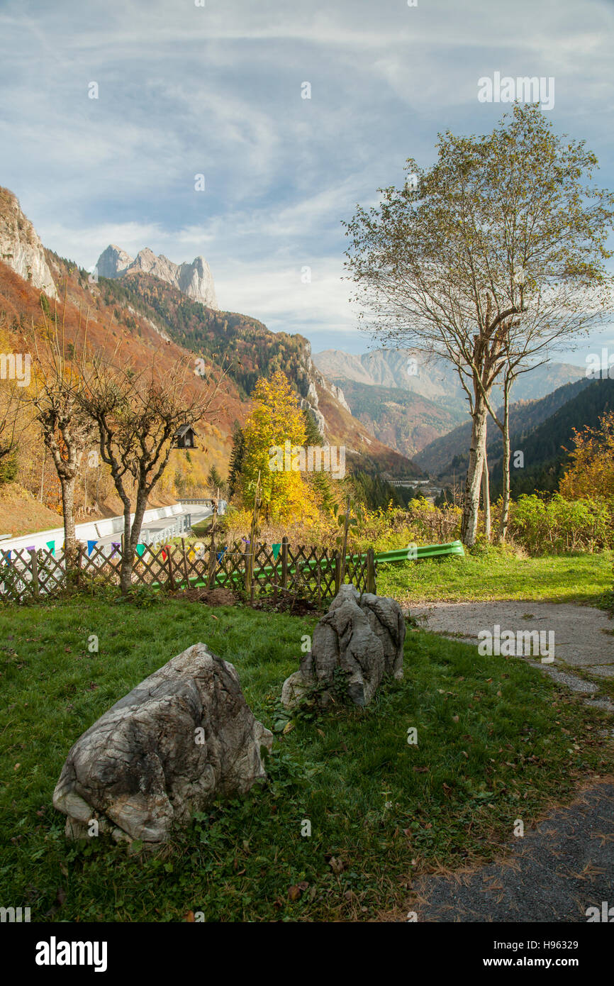 Autumn afternoon in the Dolomites near Timau, Dolomites, Italy Stock ...