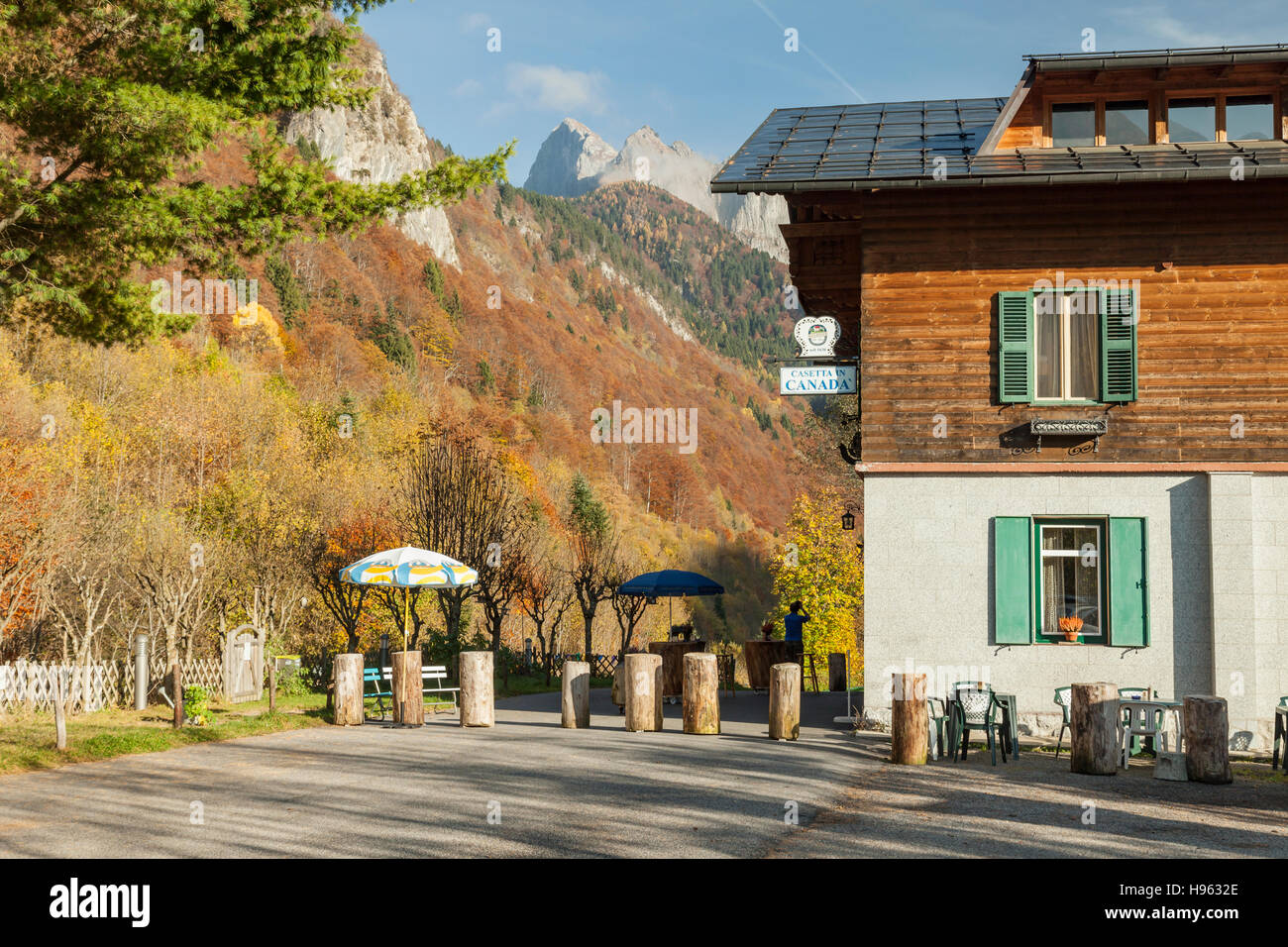 Roadside cafe near Timau, Dolomites, Italy Stock Photo - Alamy