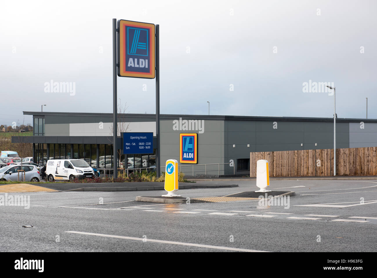ALDI Supermarket at outskirts of Goldthorpe which is a village on the ...