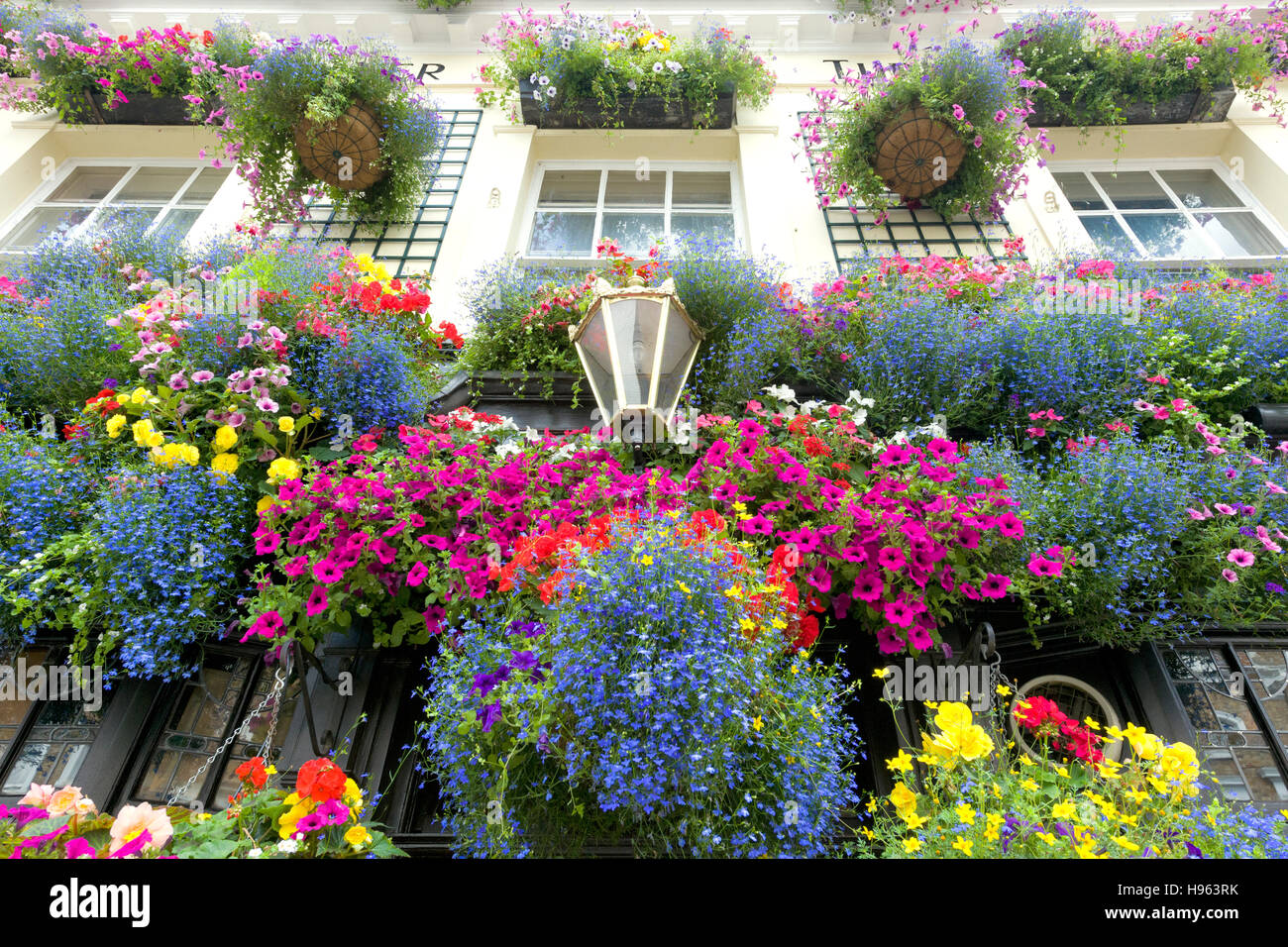 Traditional english pub flowers hi-res stock photography and images - Alamy