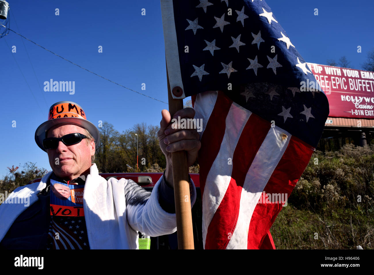 Sitting in the back of his Ford pick-up, Larry Shaak, of Harrisburg, PA ...