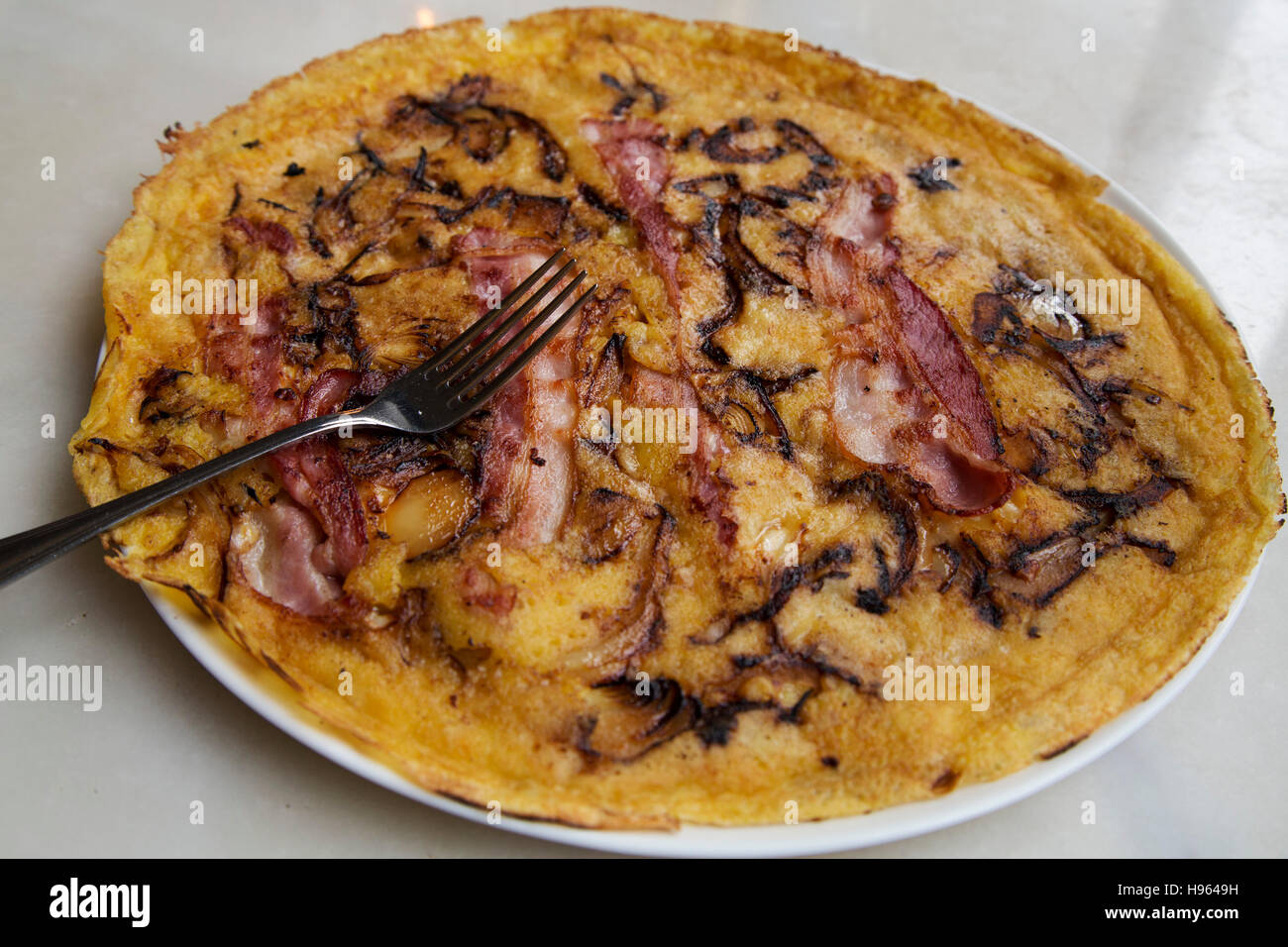 A Dutch pancake is served in Utrecht, the Netherlands. The pancake is ...