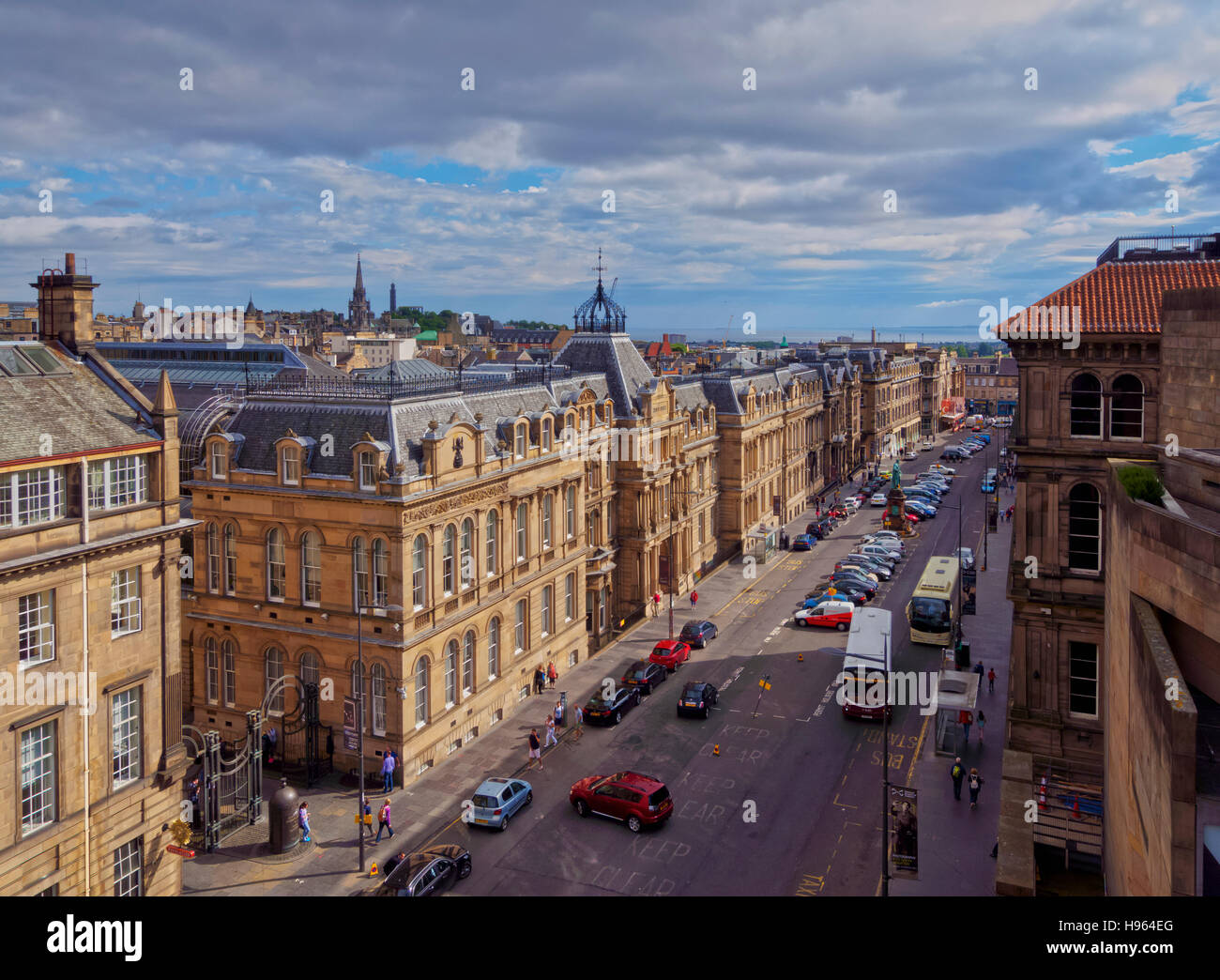 UK, Scotland, Edinburgh, Elevated view of the Chambers Street Stock ...
