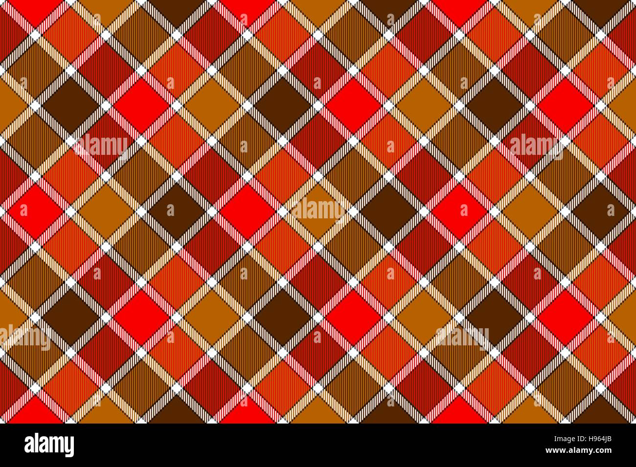 Brown red diagonal check seamless pattern. Vector illustration. Flat ...