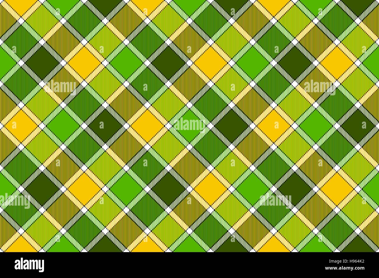 Green yellow spring diagonal check seamless pattern. Vector ...
