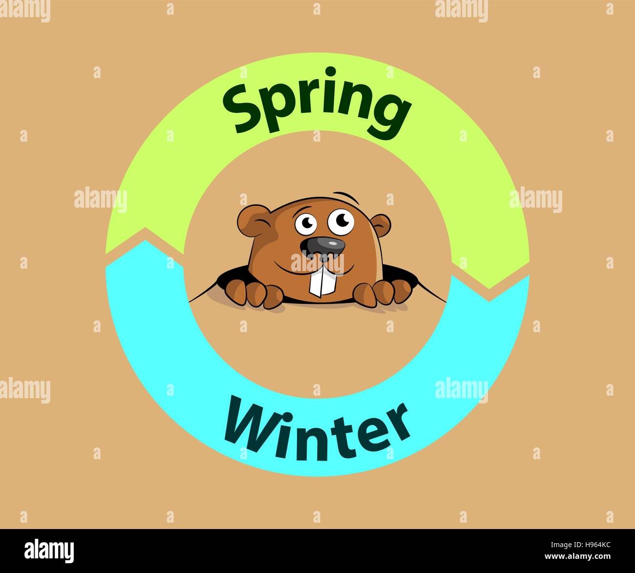 Groundhog spring or winter. Flat design. Vector illustration Stock ...