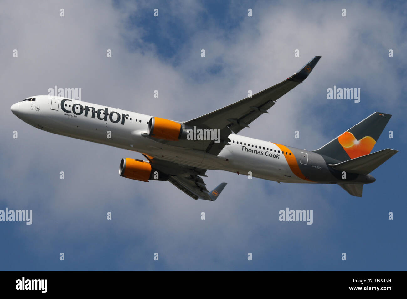 Frankfurt, Germany - July 18, 2016: Condor, Boeing 767 is taking off at ...