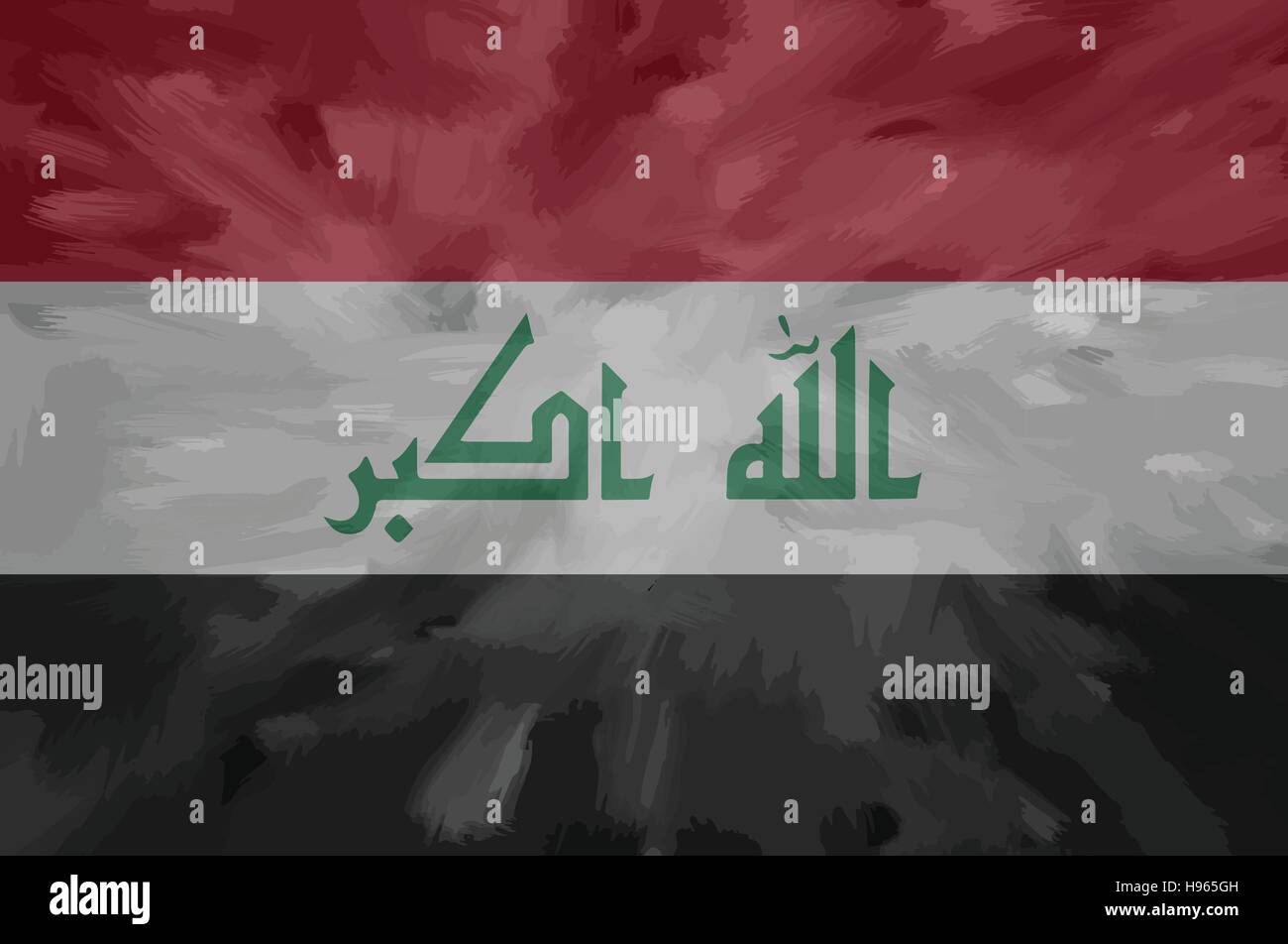 Iraq painted / drawn vector flag. Dramatic, unusual look. Vector file ...