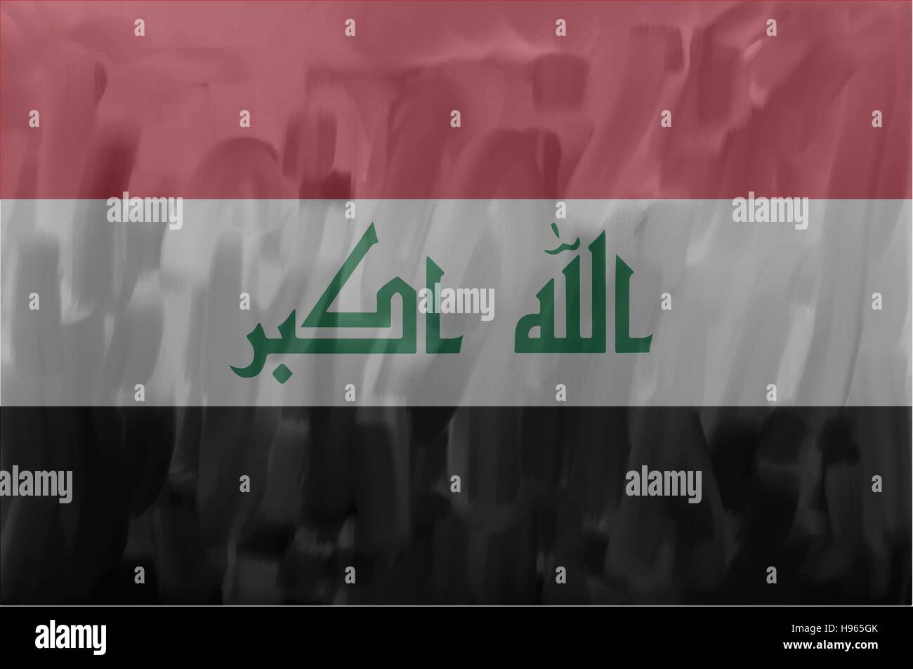 Iraq painted / drawn vector flag. Dramatic, unusual look. Vector file ...