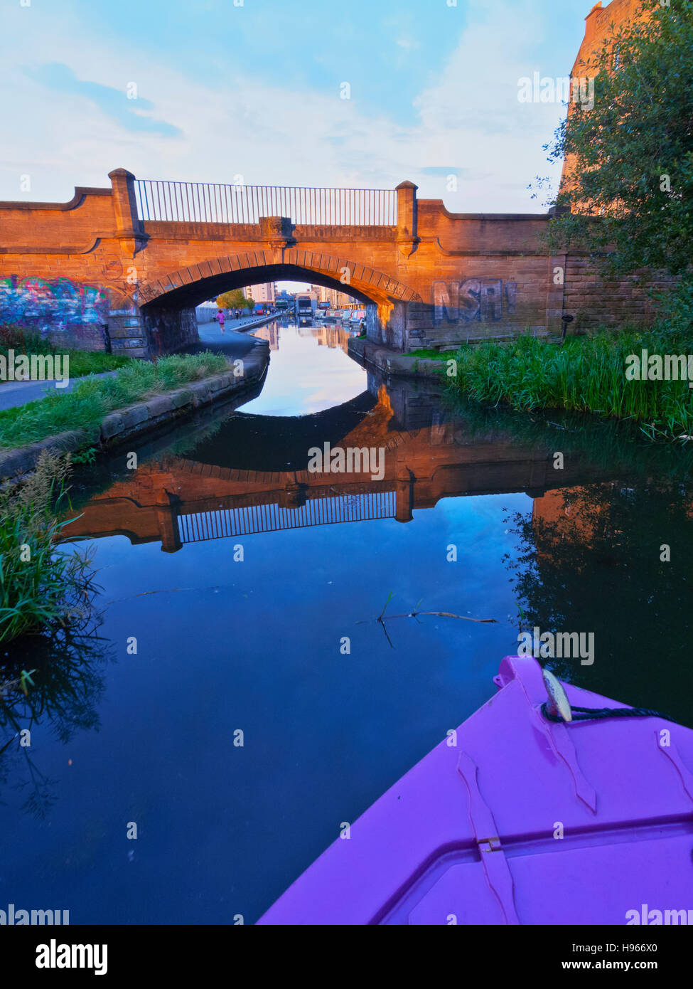 UK, Scotland, Lothian, Edinburgh, View of the The Union Canal Stock ...