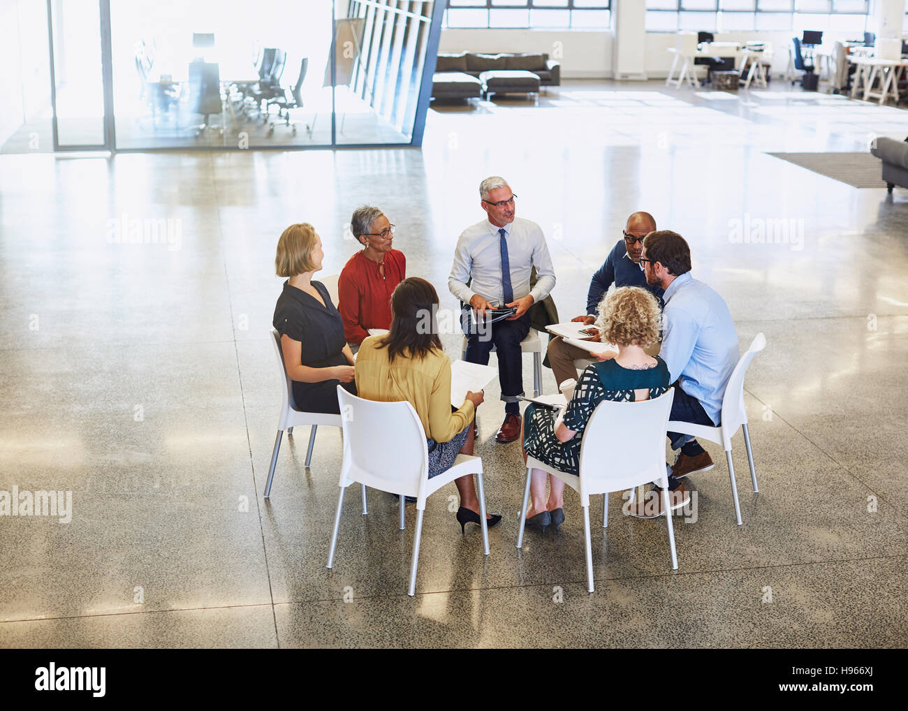Business people meeting in circle Stock Photo - Alamy
