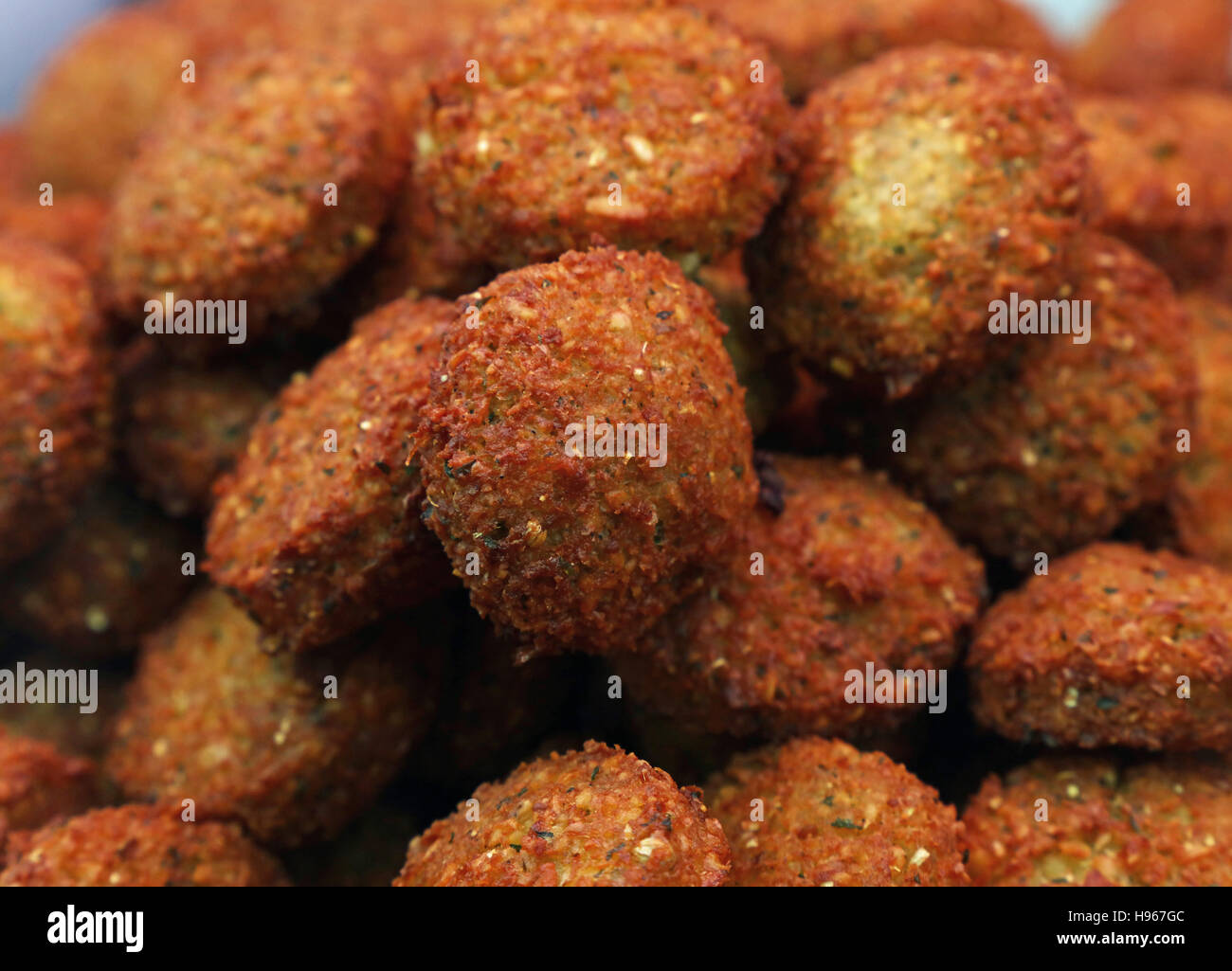 Traditional oriental Middle Eastern meal dish of deep fried ready to ...
