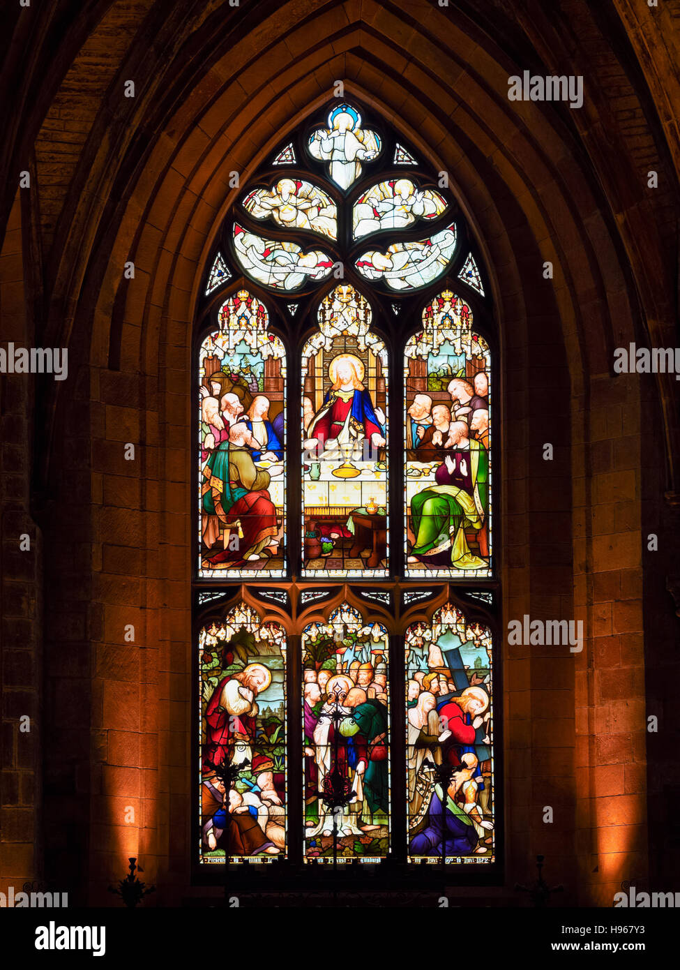 UK, Scotland, Lothian, Edinburgh, Stained Glass Window of the St Giles ...