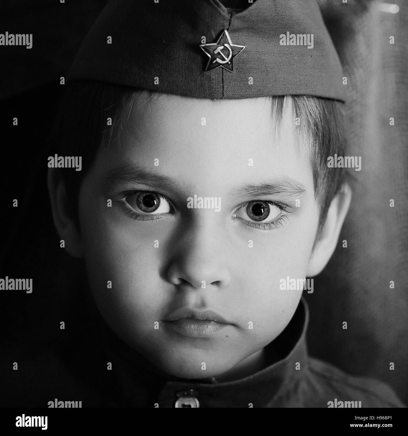 Soviet military cap Black and White Stock Photos & Images - Alamy