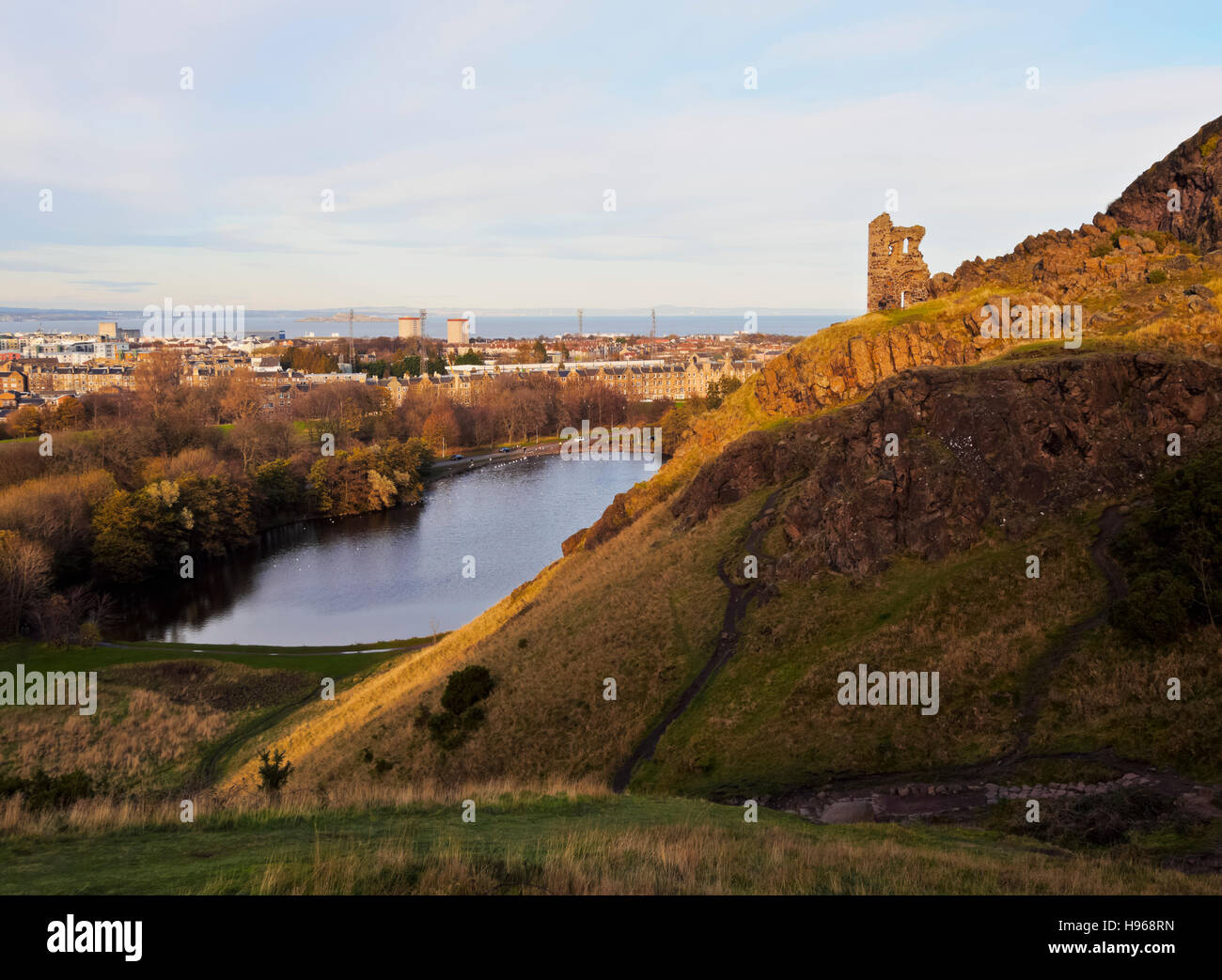 UK, Scotland, Lothian, Edinburgh, Holyrood Park, Ruins of the Saint ...