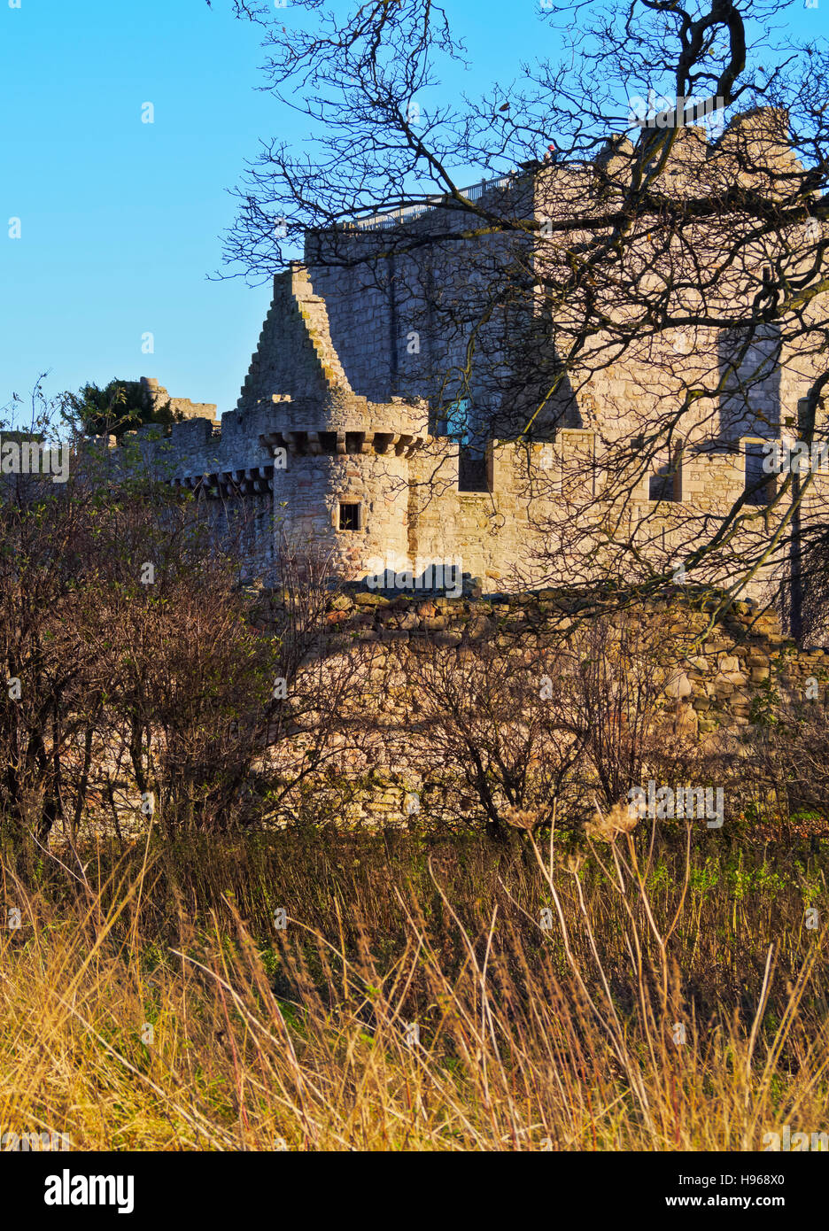 UK, Scotland, Lothian, Edinburgh, View of the Craigmillar Castle Stock ...