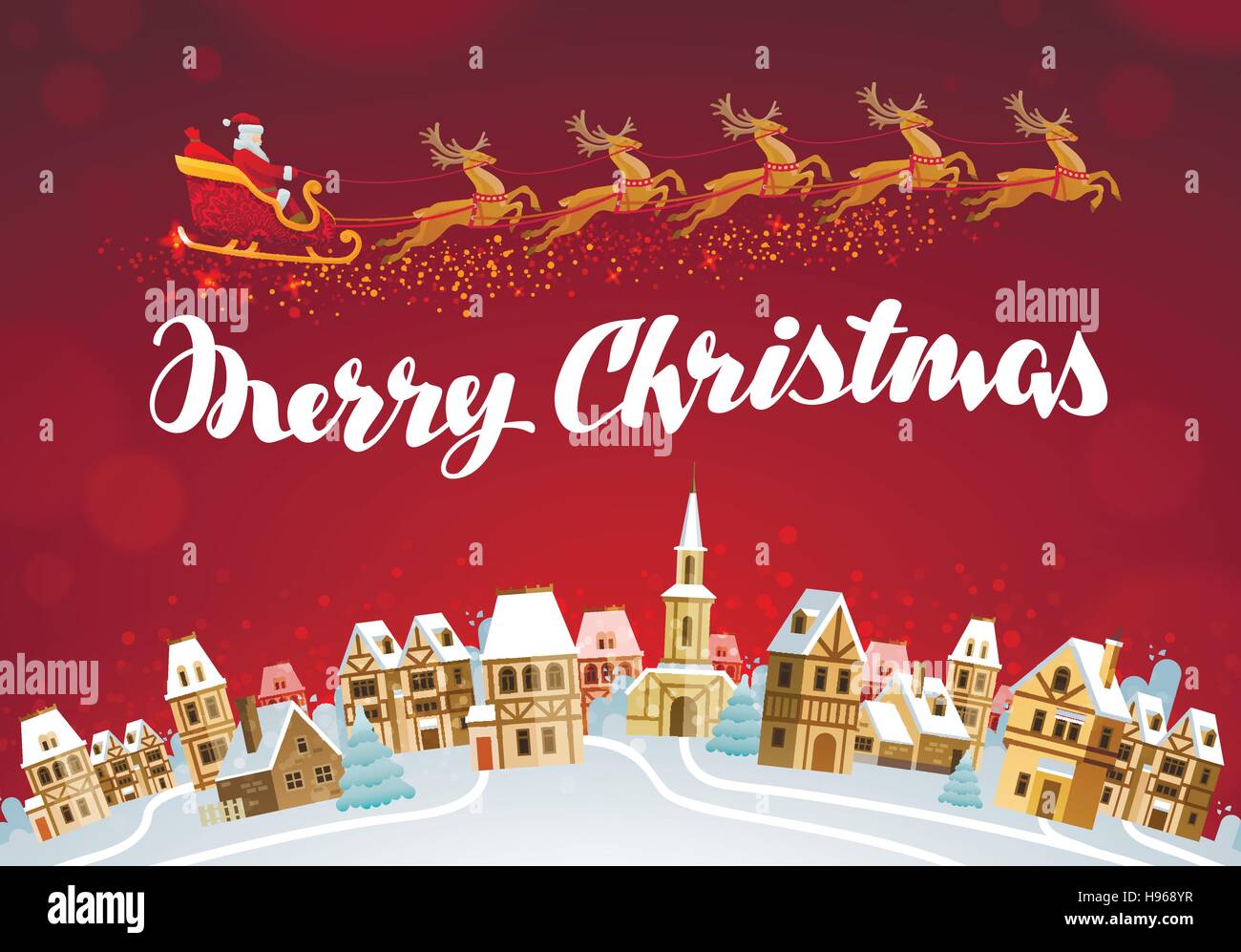 Christmas card magic tree Stock Vector Images - Alamy