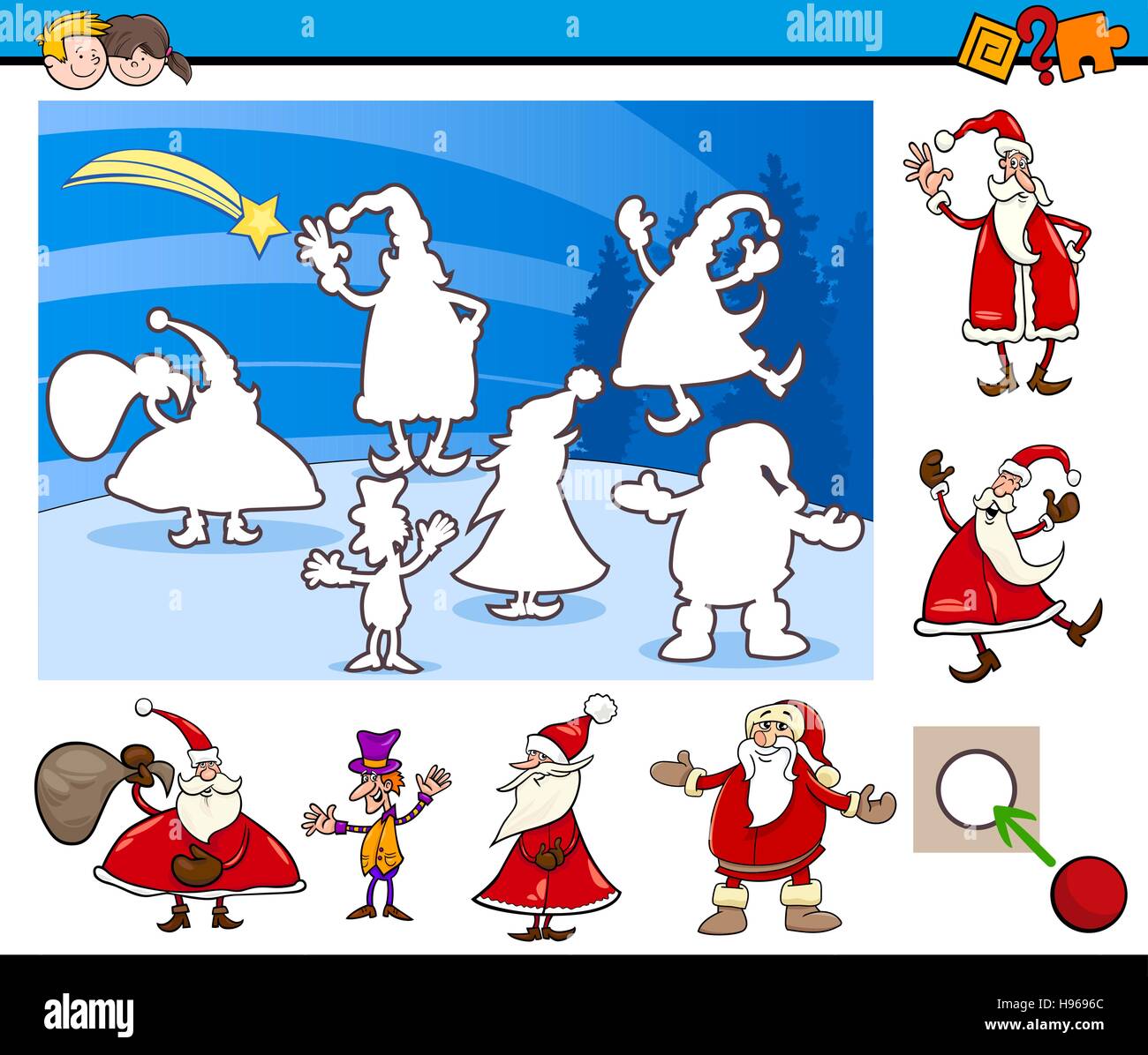 Cartoon Illustration of Educational Activity for Preschool Children ...