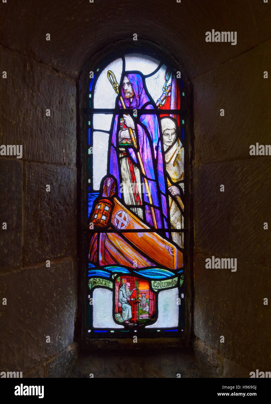 UK, Scotland, Lothian, Edinburgh, Edinburgh Castle, Stained Glass ...