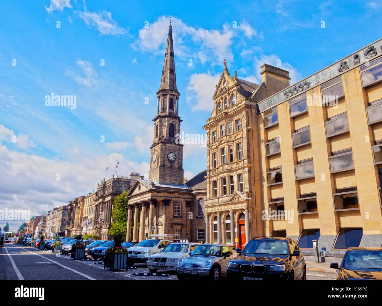 UK, Scotland, Edinburgh, New Town, George Street, View of the St Andrew ...