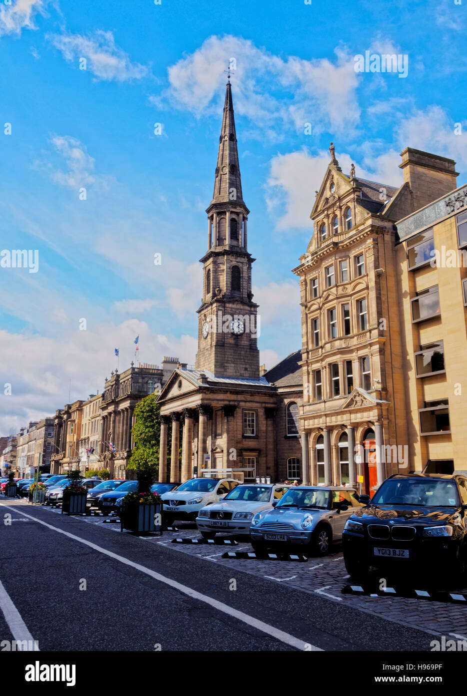 UK, Scotland, Edinburgh, New Town, George Street, View of the St Andrew ...
