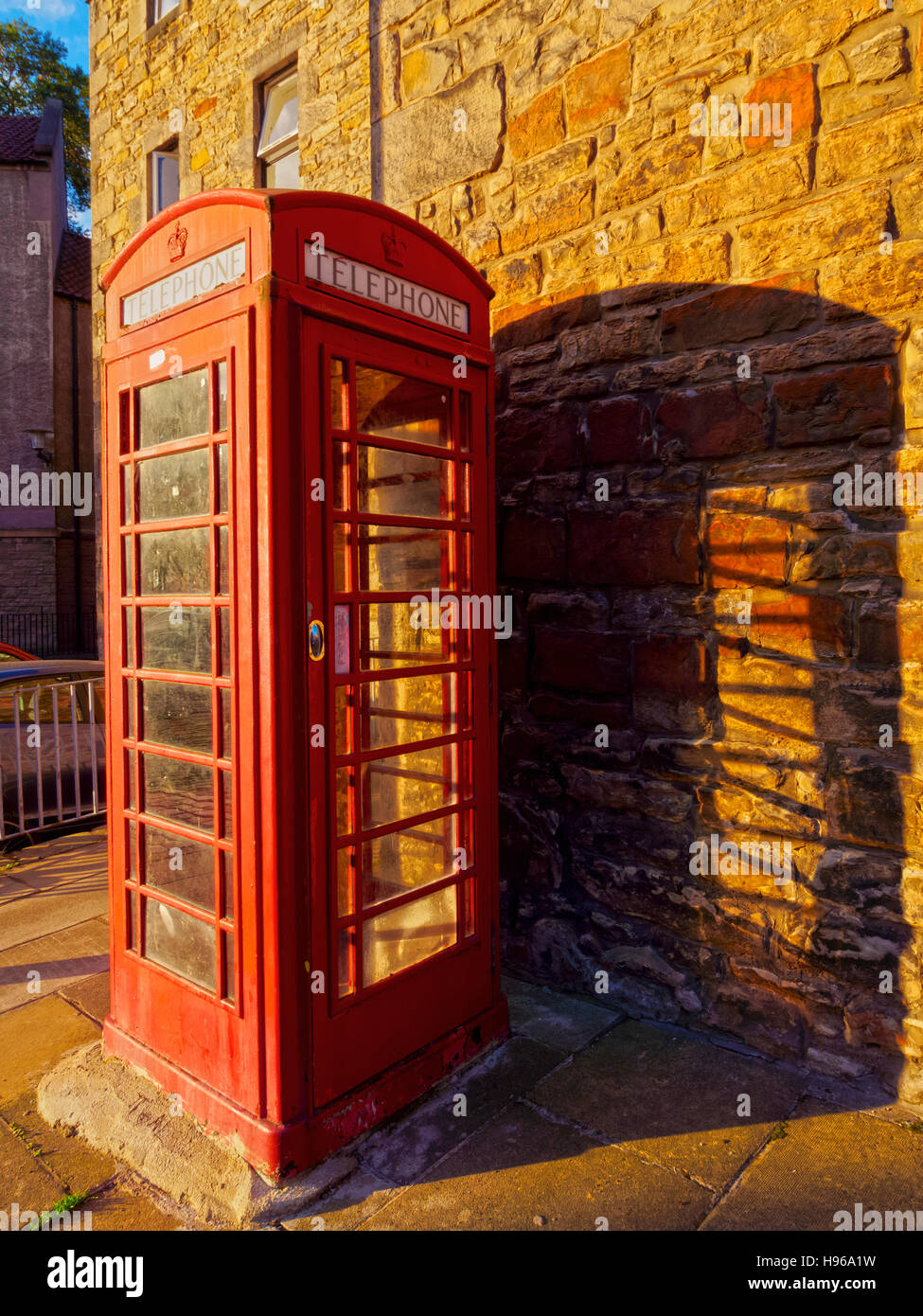 UK, Scotland, Edinburgh, Dean Village, View of the classic Red ...