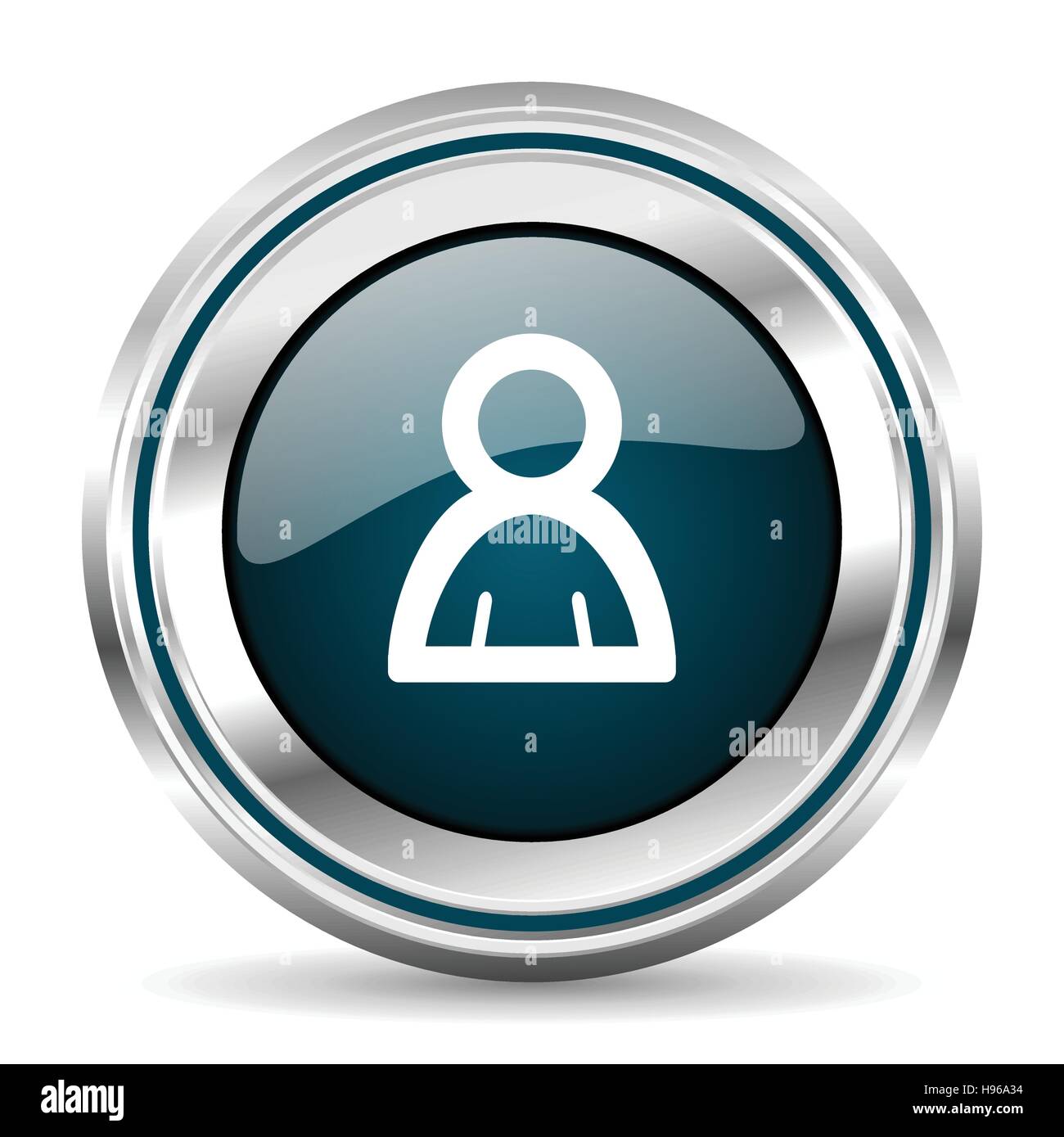 People vector icon. Chrome border round web button. Silver metallic ...